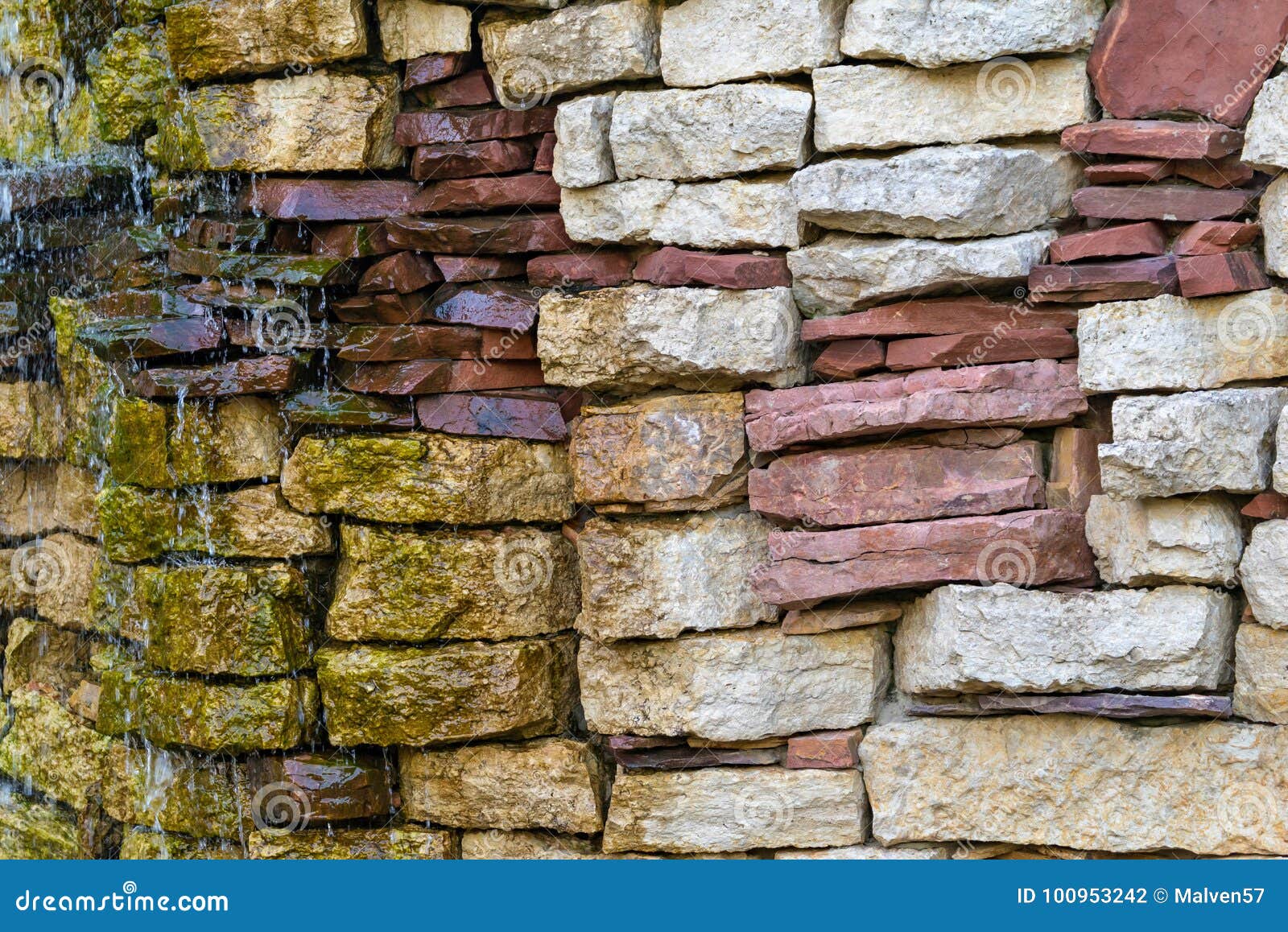Stone brick wall stock photo. Image of focus, drops - 100953242