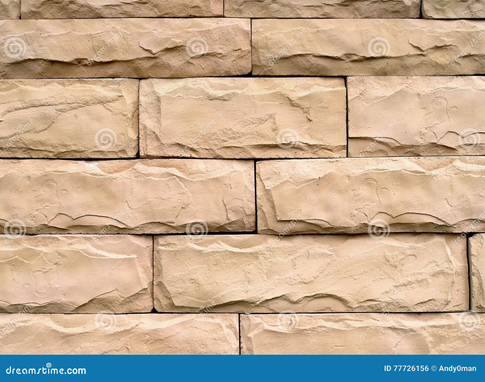 Close-up Beige Stone Brick Wall Texture Background Stock Photo - Image ...