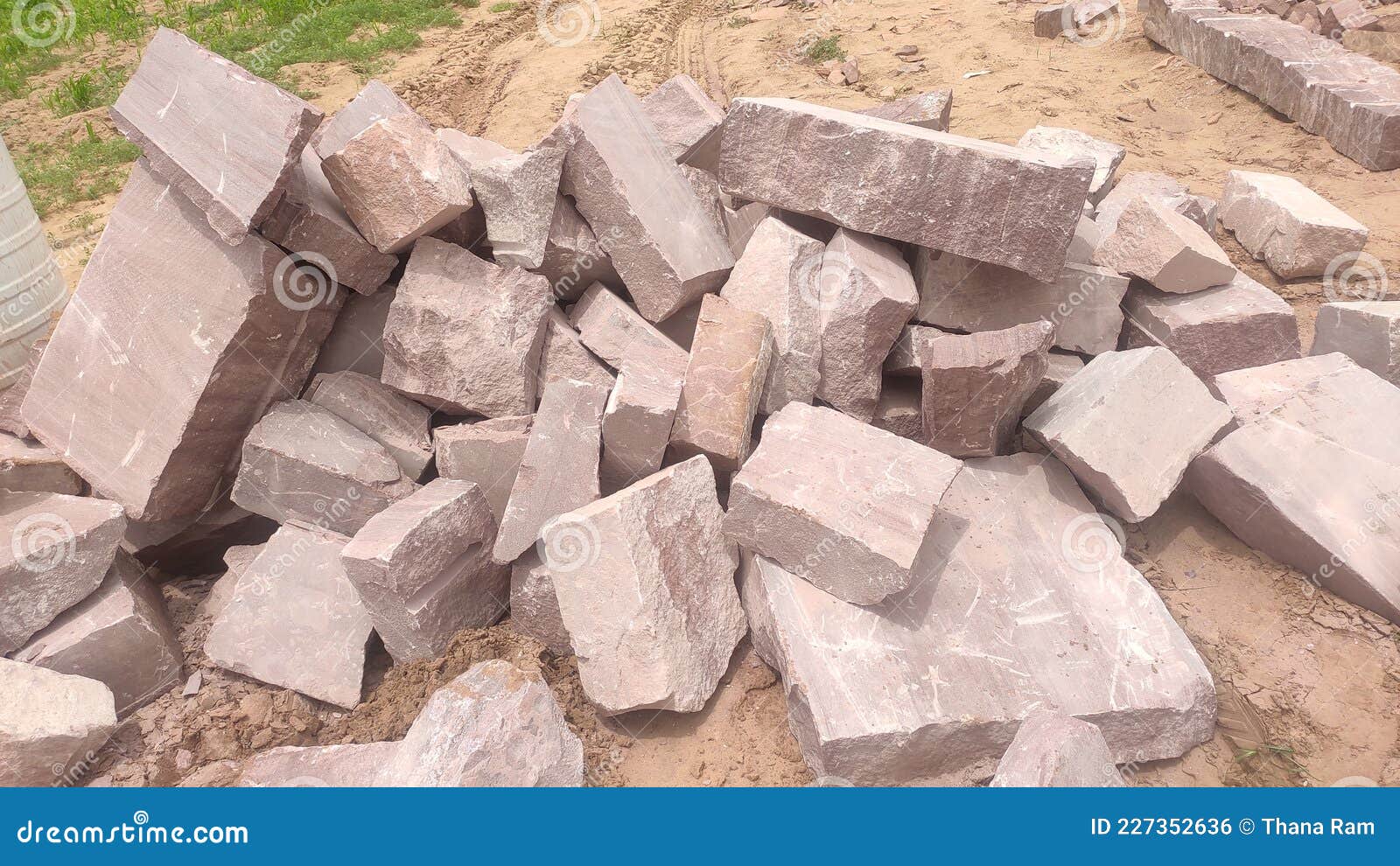 Big Stone Bricks in the Field Stock Photo - Image of industry, cement ...