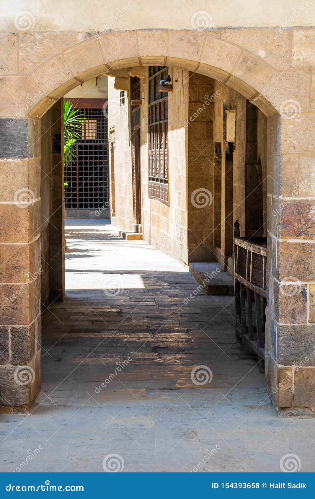 Stone Bricks Wall with Aged Vaulted Passage, Old Cairo, Egypt Stock ...