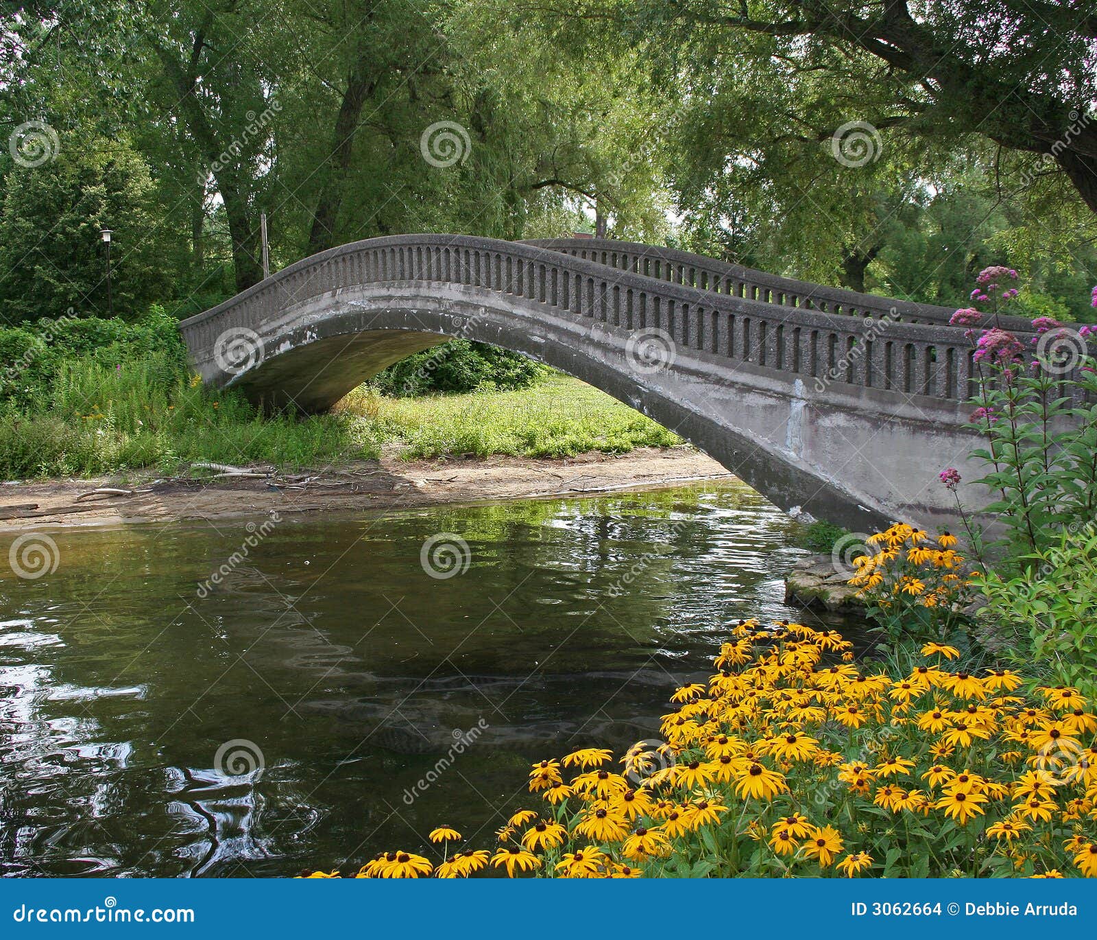 Stone Bridge stock photo. Image of tranquil, stream, flowers - 3062664
