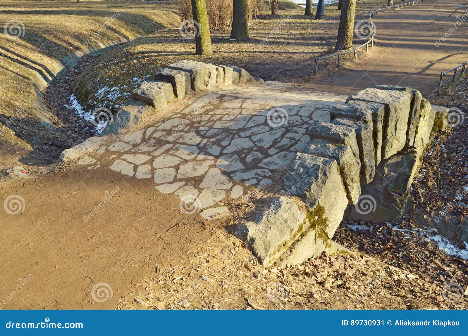 Stone Bridge Across the Ravine. Stock Image - Image of architecture ...
