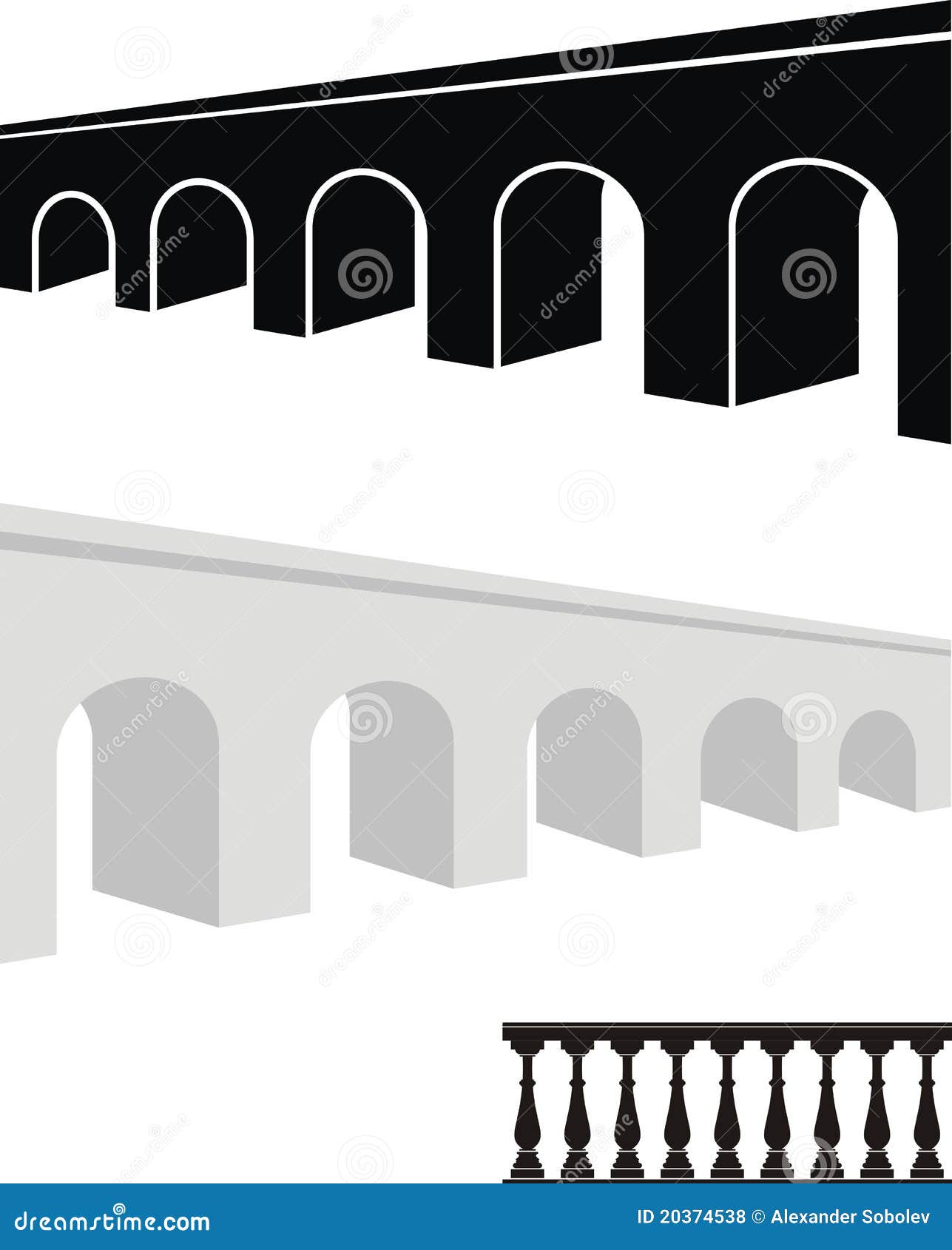 Stone Bridge and Balustrade Stock Vector - Illustration of river ...