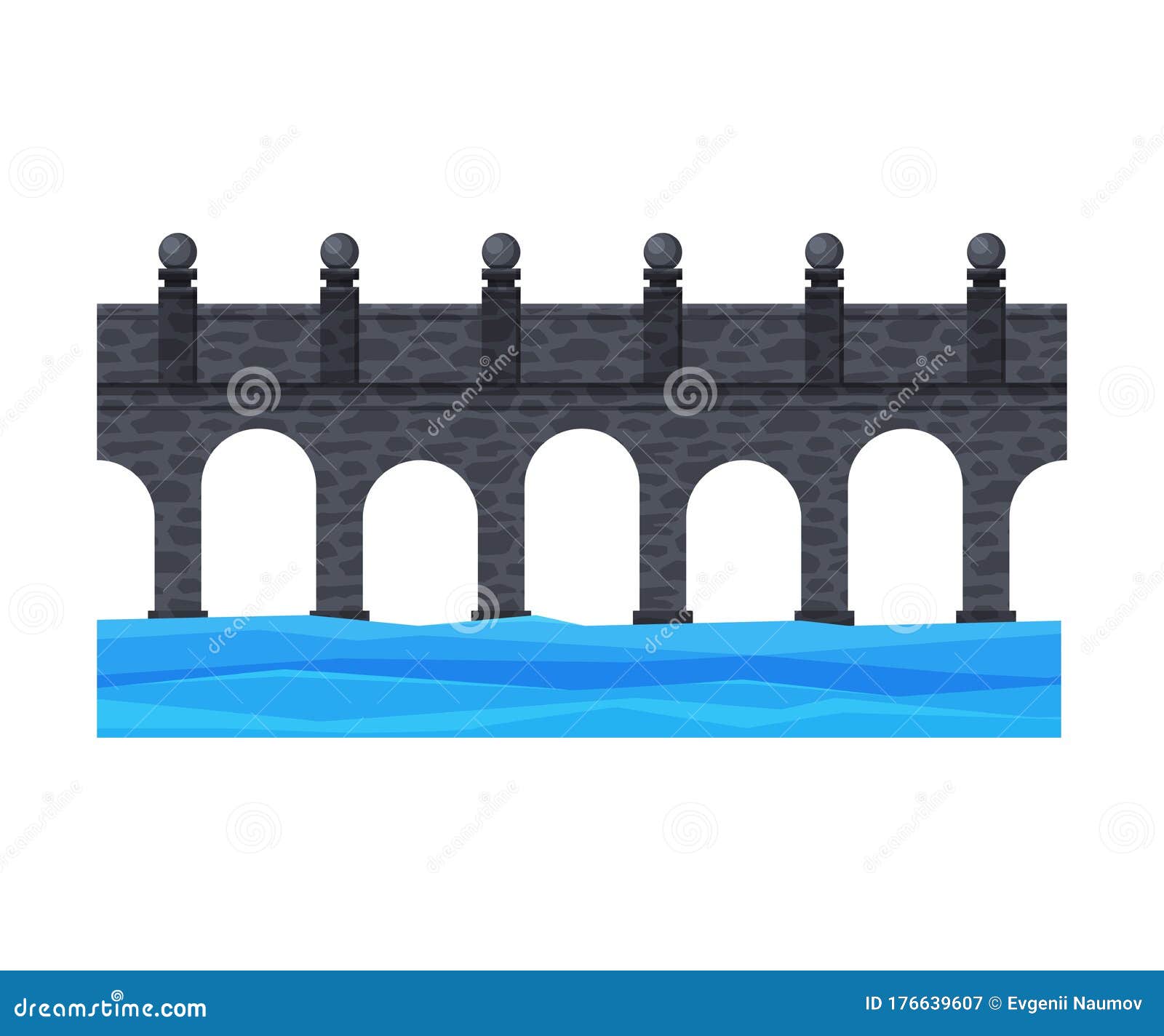 Stone Bridge, City Architectural Design Element Flat Vector ...