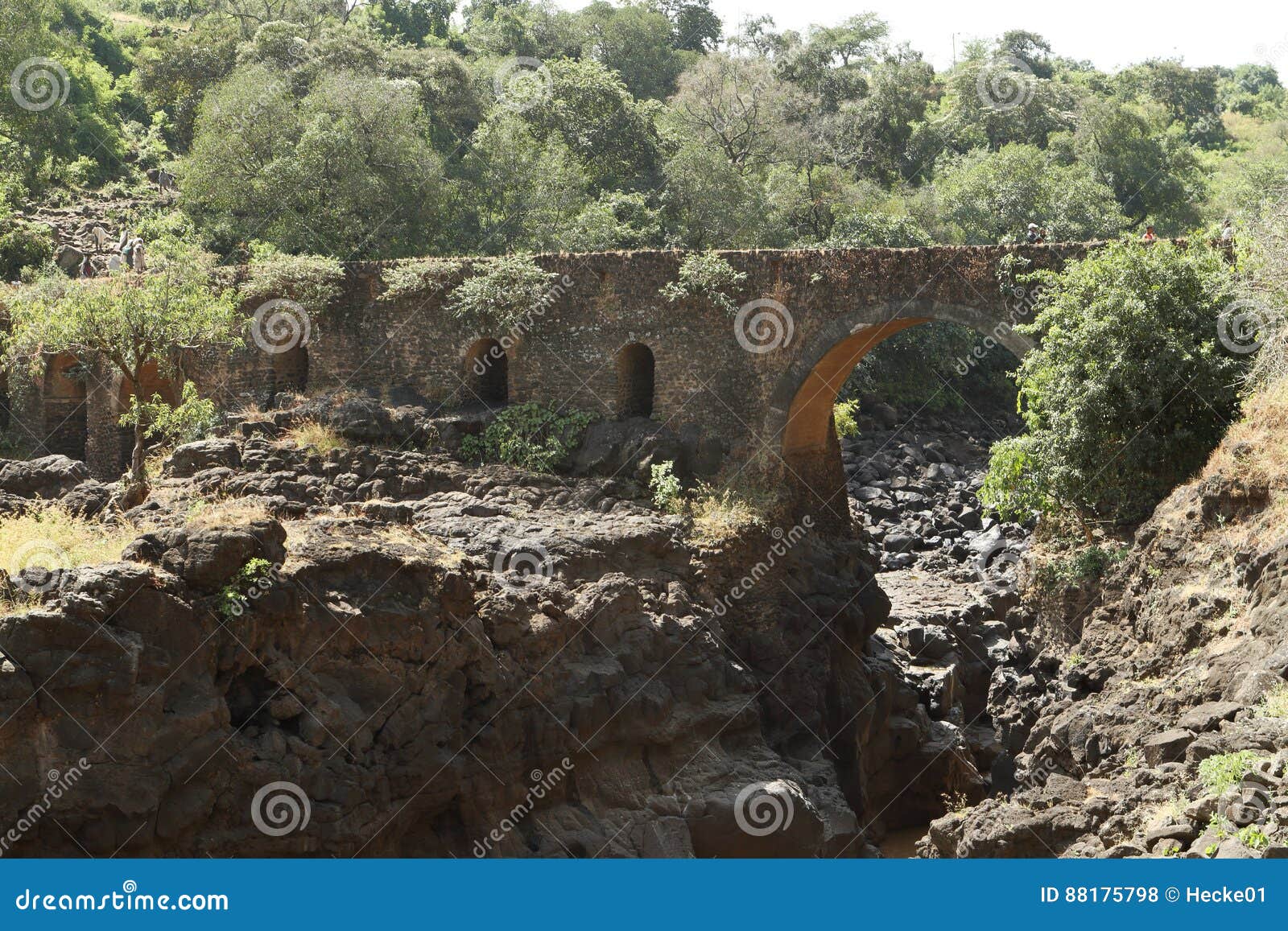 Stone Bridge of Ethiopia Over the Blue Nile Stock Photo - Image of ...