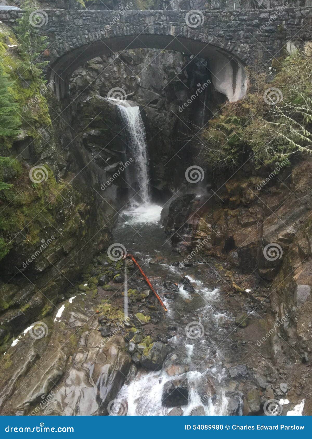 Stone bridge falls stock photo. Image of waterfall, falls - 54089980