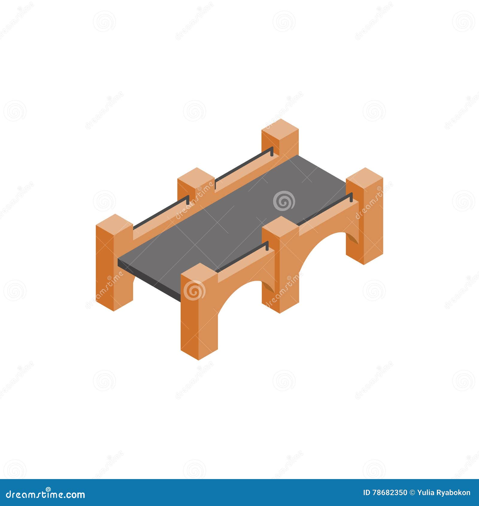 Stone Bridge Icon, Isometric 3d Style Stock Vector - Illustration of ...