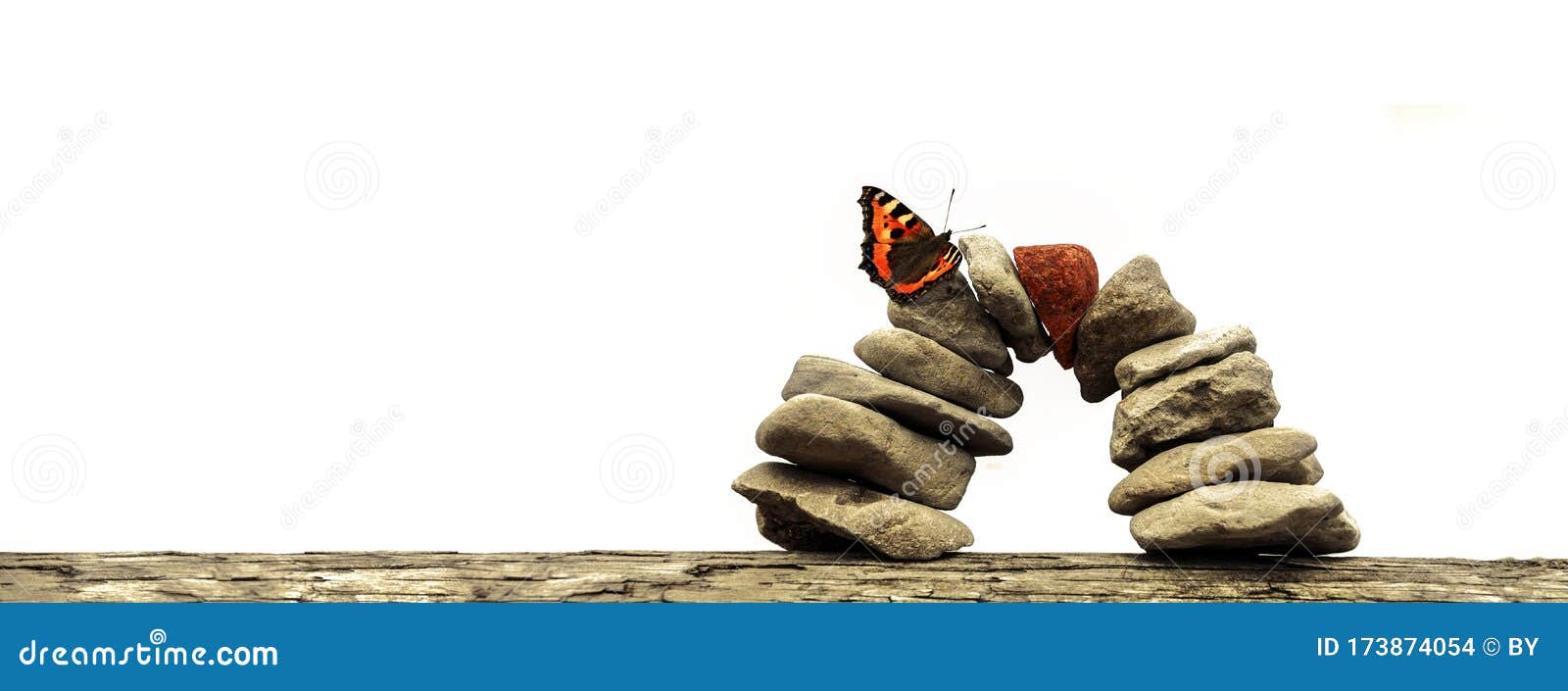Stone Bridge Made of Pebbles with Red Keystone Stock Photo - Image of ...