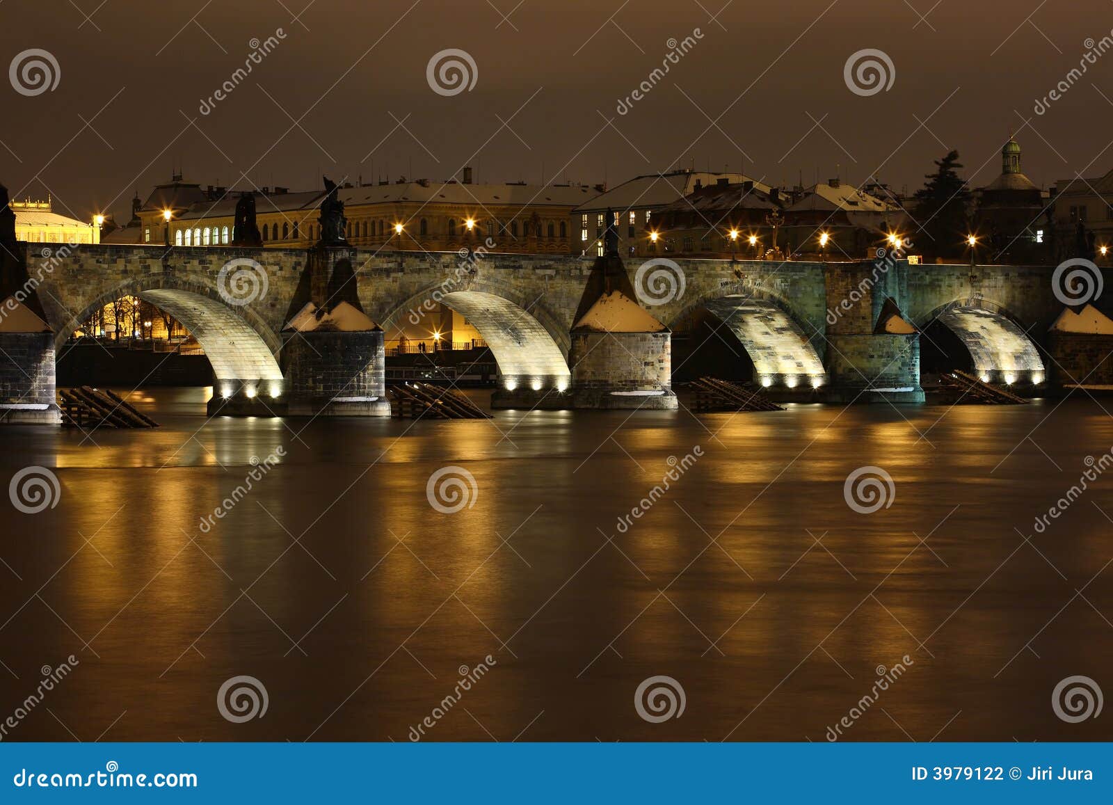 Stone bridge at night stock photo. Image of transportation - 3979122