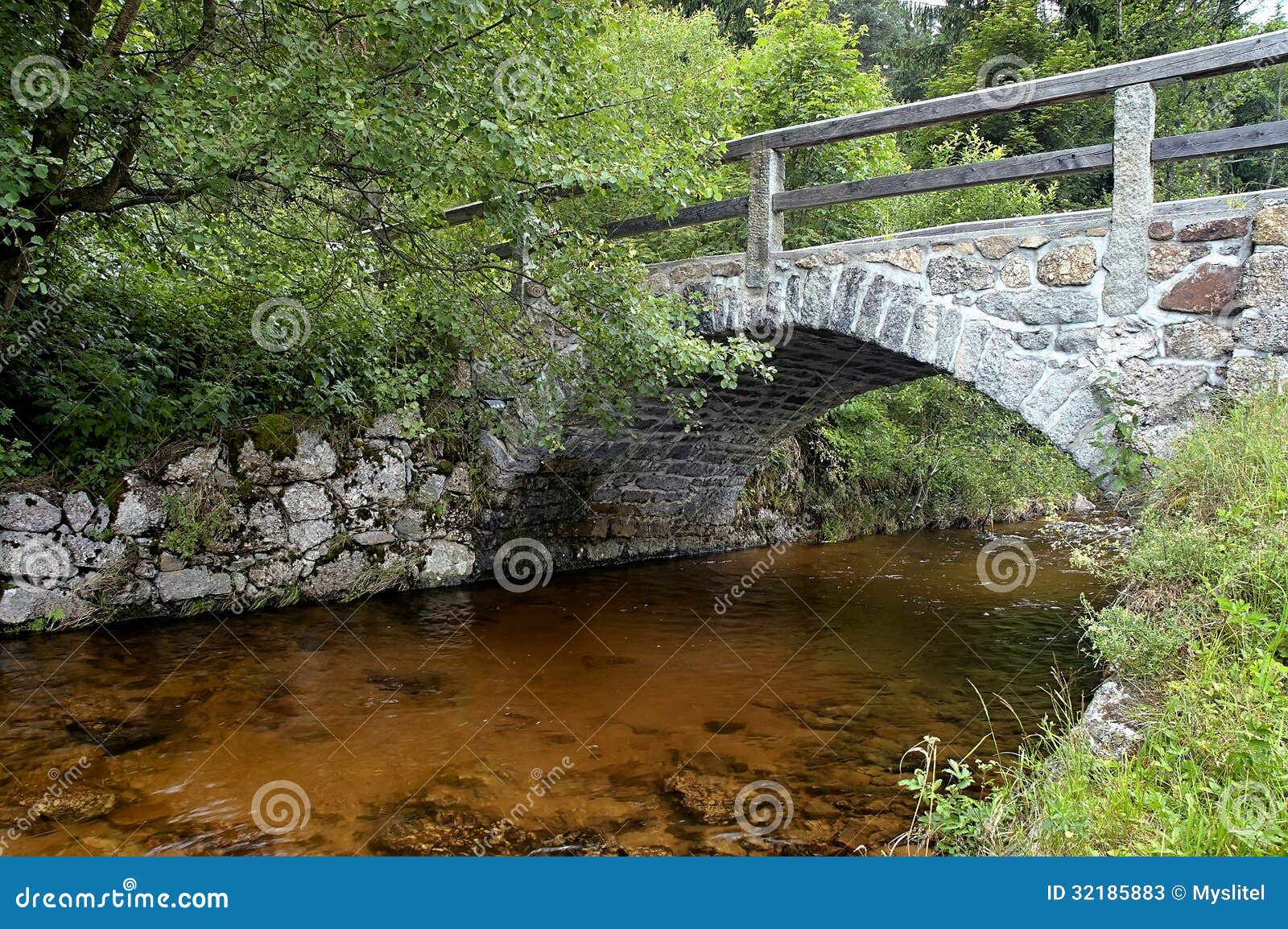 Stone bridge stock image. Image of river, grass, color - 32185883