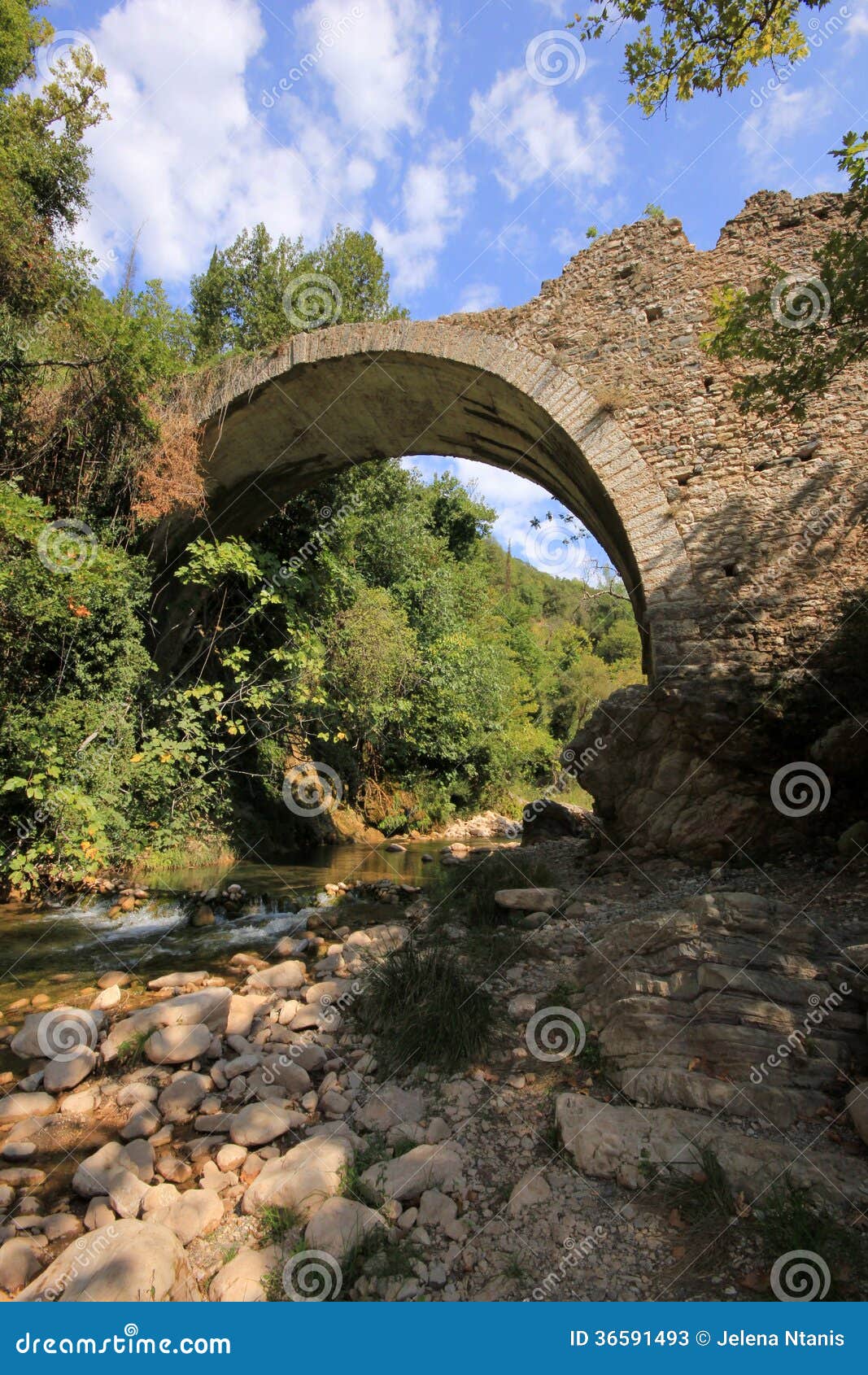 Stone Bridge Over River Neda Stock Image - Image of landscape, river ...