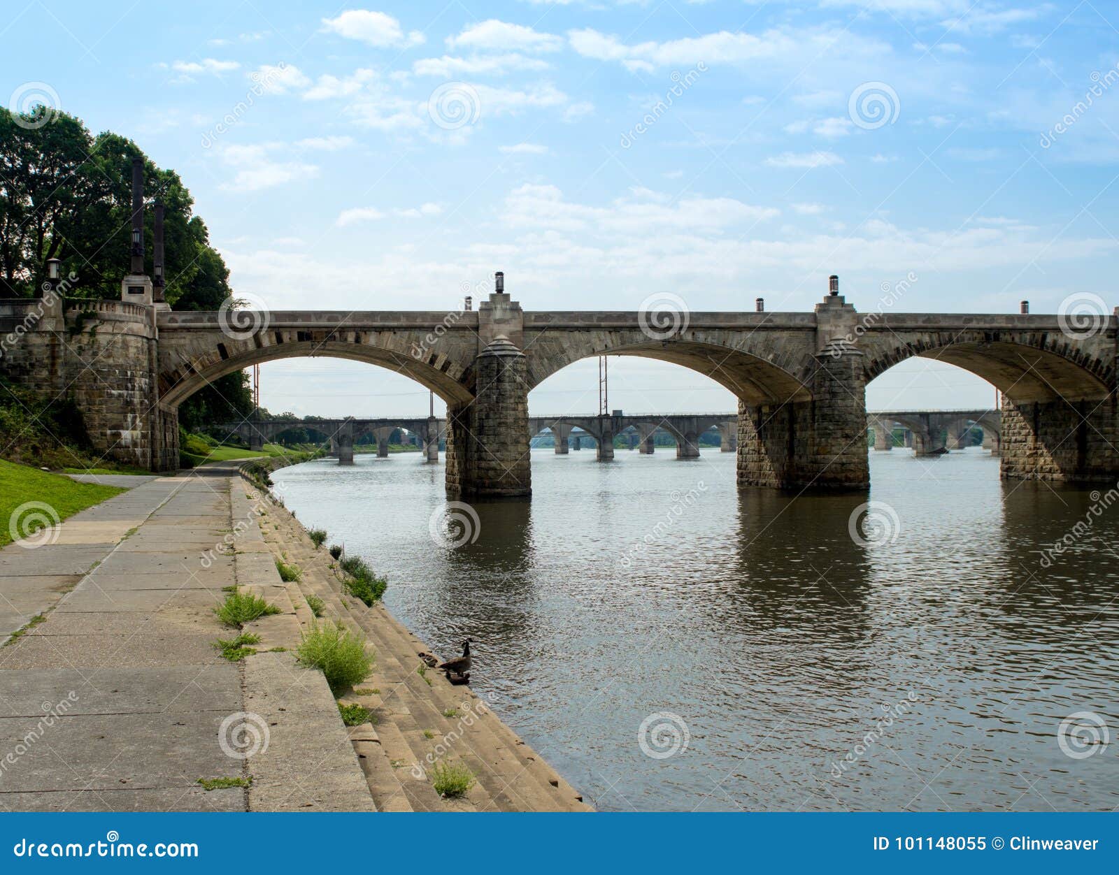 Stone Bridge over River stock image. Image of landscape - 101148055