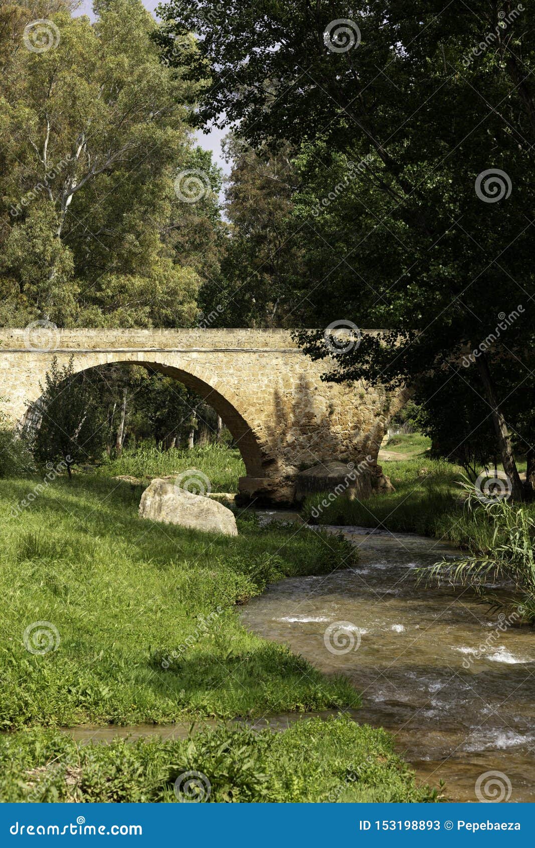 Stone Bridge Over the River V Stock Image - Image of circular, pleasant ...