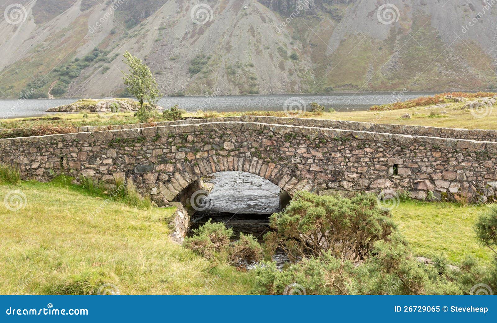 Stone Bridge Over River by Wastwater Stock Image - Image of nature ...