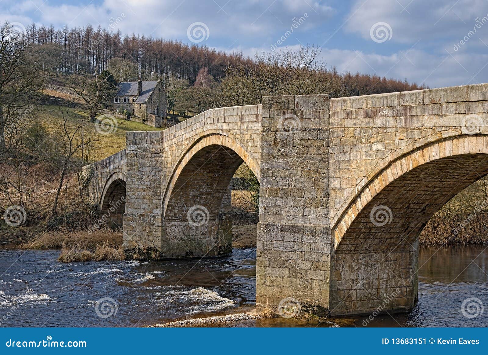 Stone Bridge Over River Wharfe Stock Image - Image of outdoors, english ...