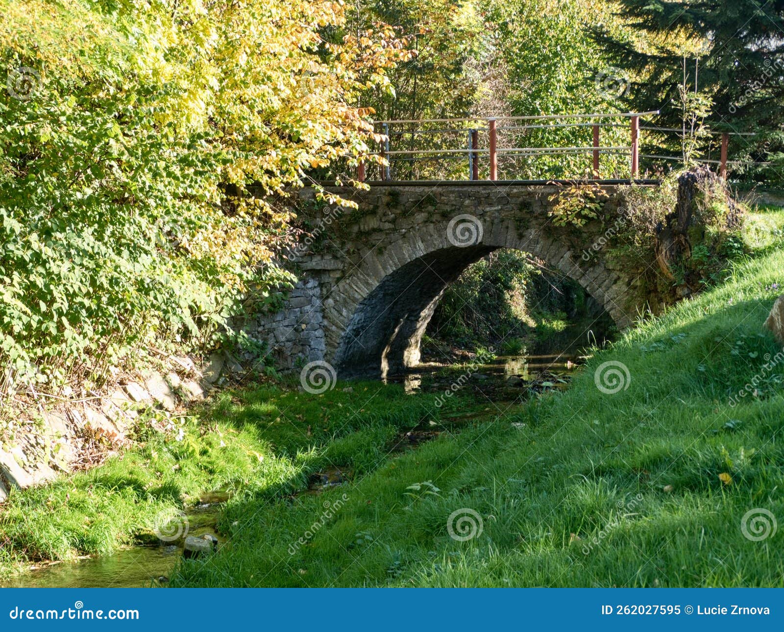 Stone Bridge Over a Small River Stock Image - Image of peacefulness ...