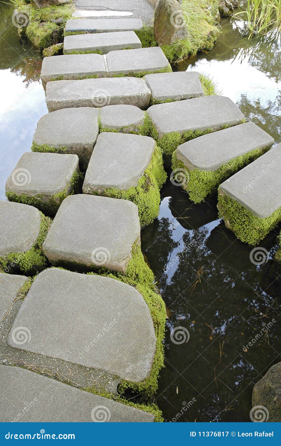Stone Bridge over a stream stock image. Image of park - 11376817