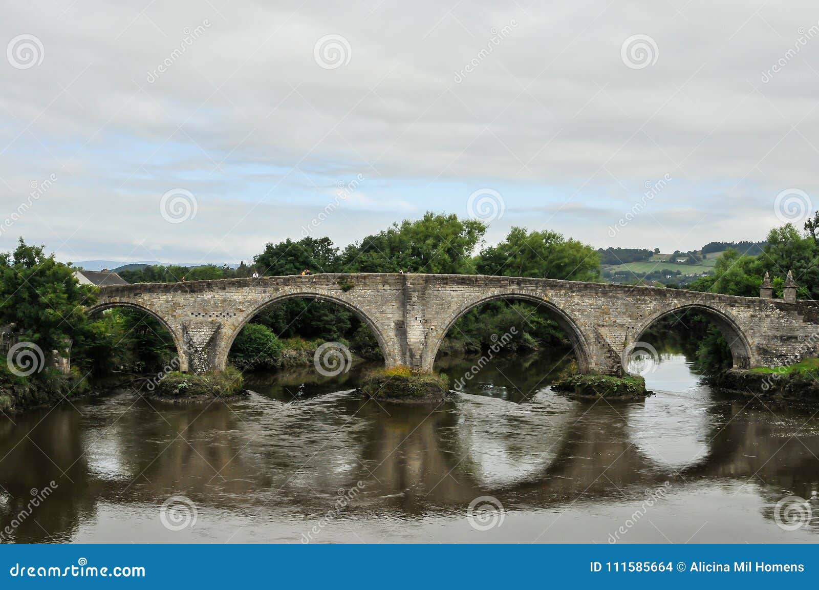 Medieval bridge stock photo. Image of flood, water, river - 111585664