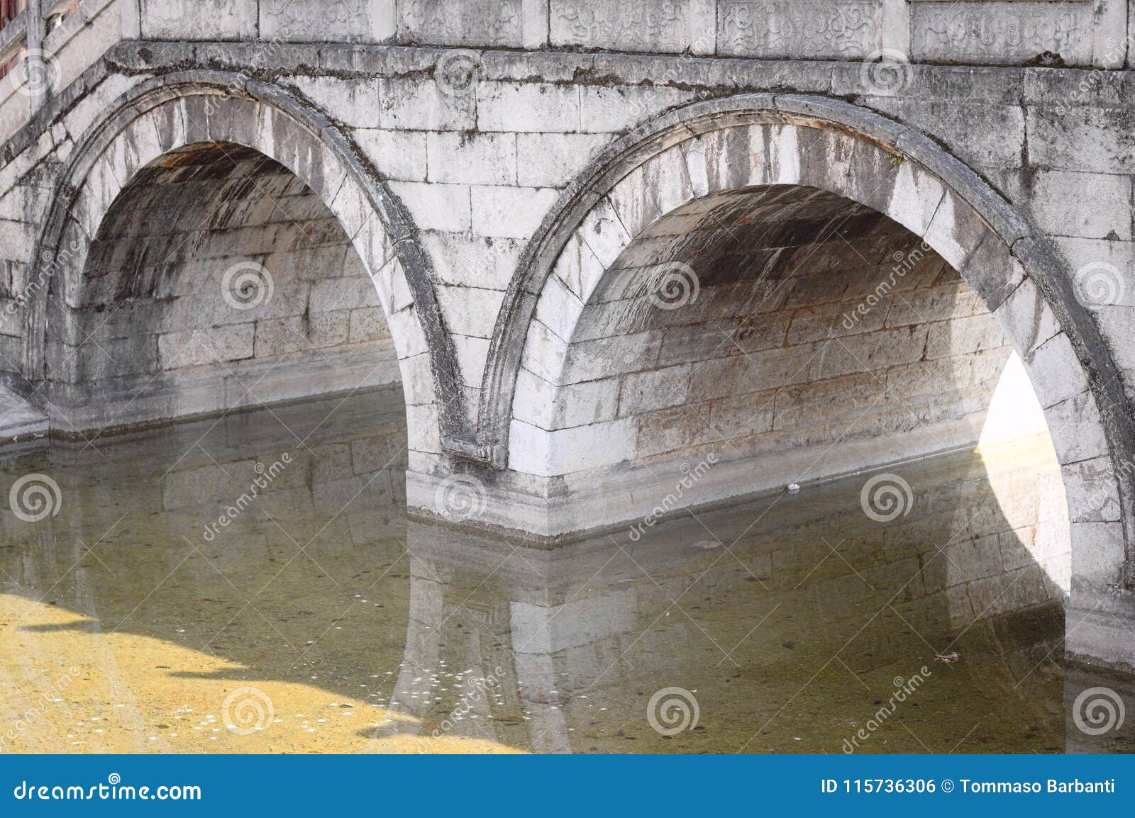 Stone Bridge and Reflection on Water Stock Photo - Image of destination ...