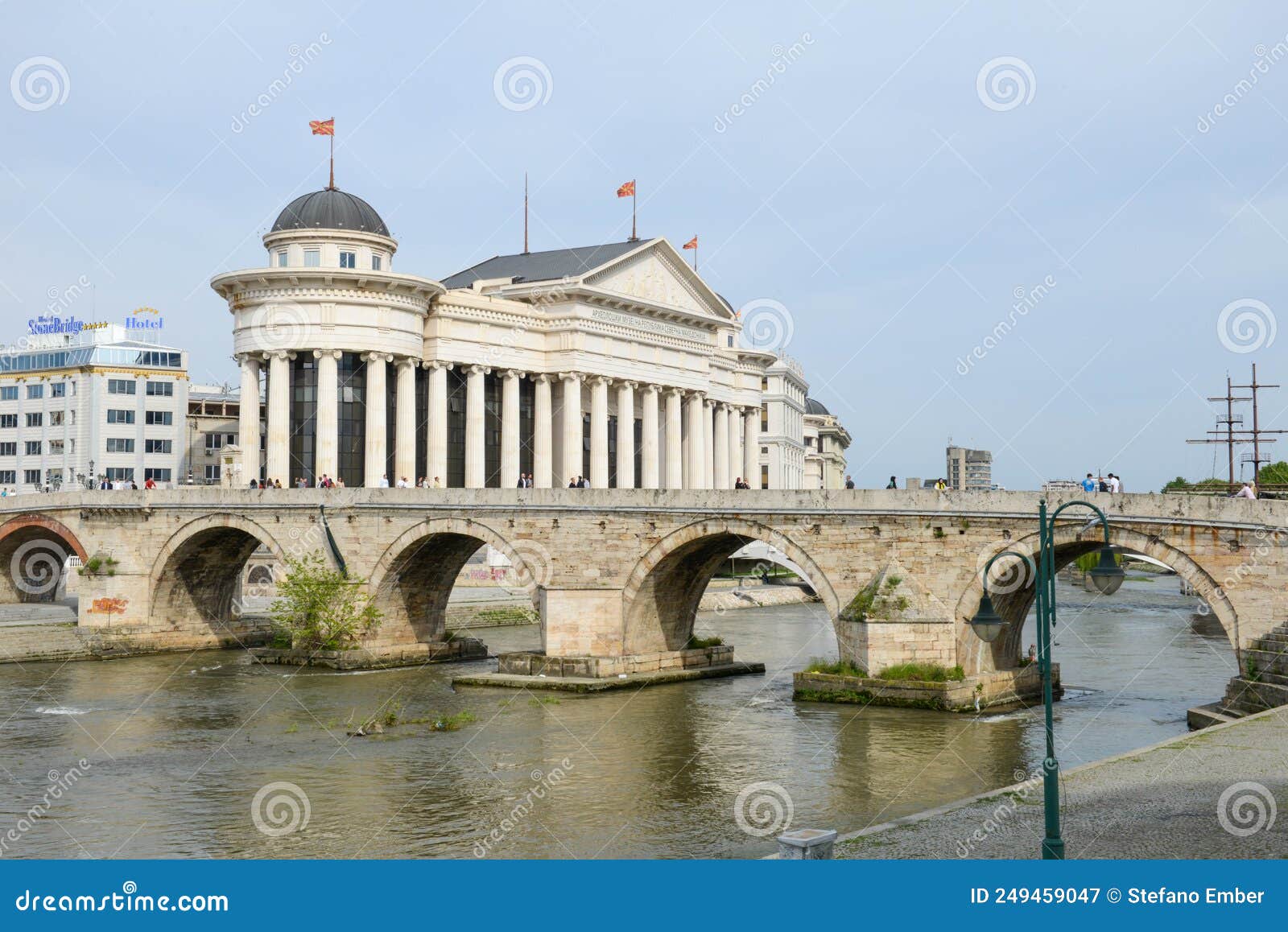 The Stone Bridge at Skopje on Macedonia Editorial Photography - Image ...
