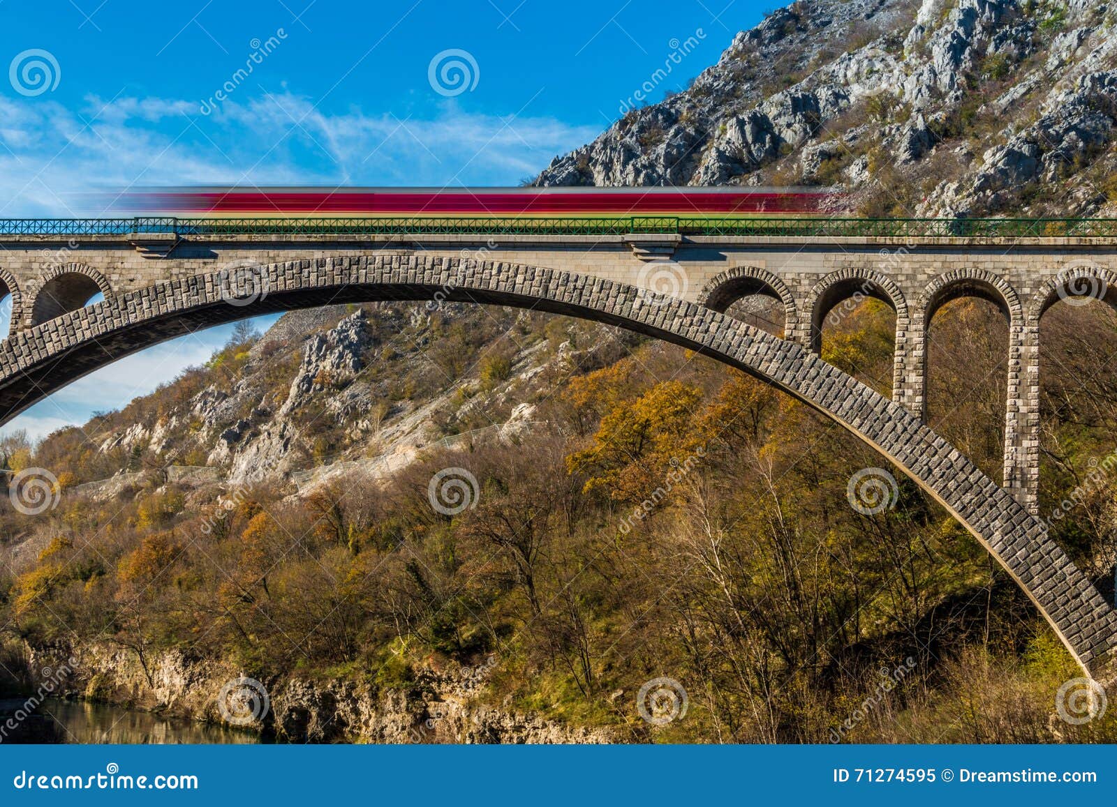 Stone bridge with train stock image. Image of train, world - 71274595