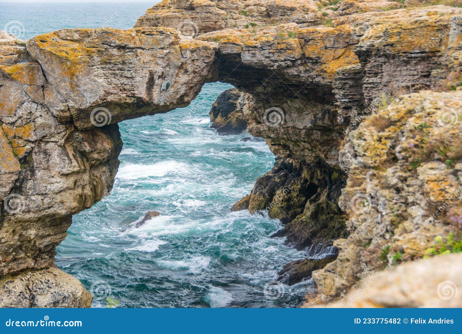 The Stone Bridge from Tyulenovo Cliffs, Black Sea, Bulgaria Stock Photo ...