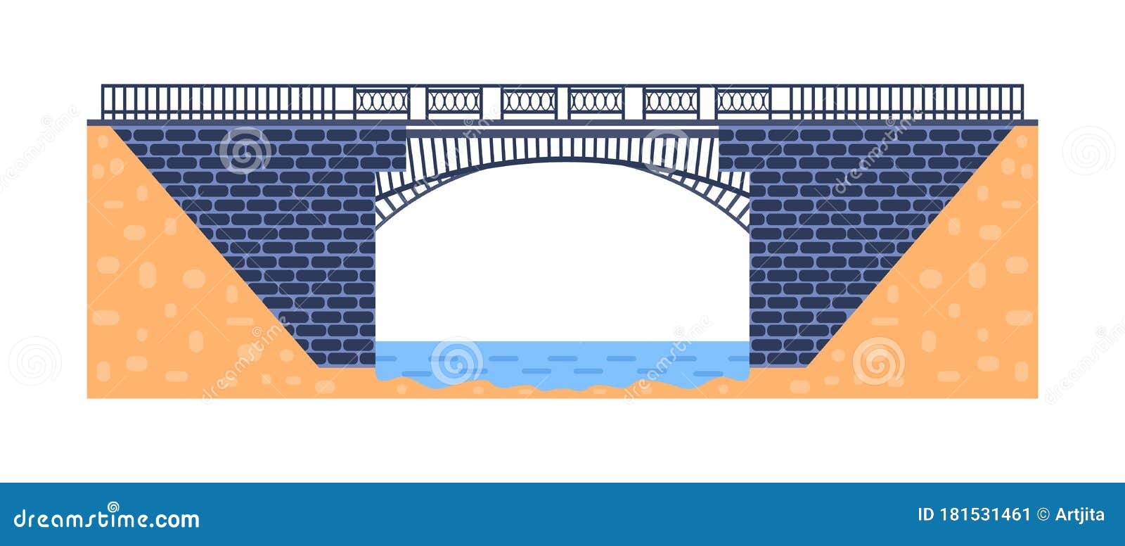 Stone Bridge Vector. City Architecture Element and Bridge-construction ...