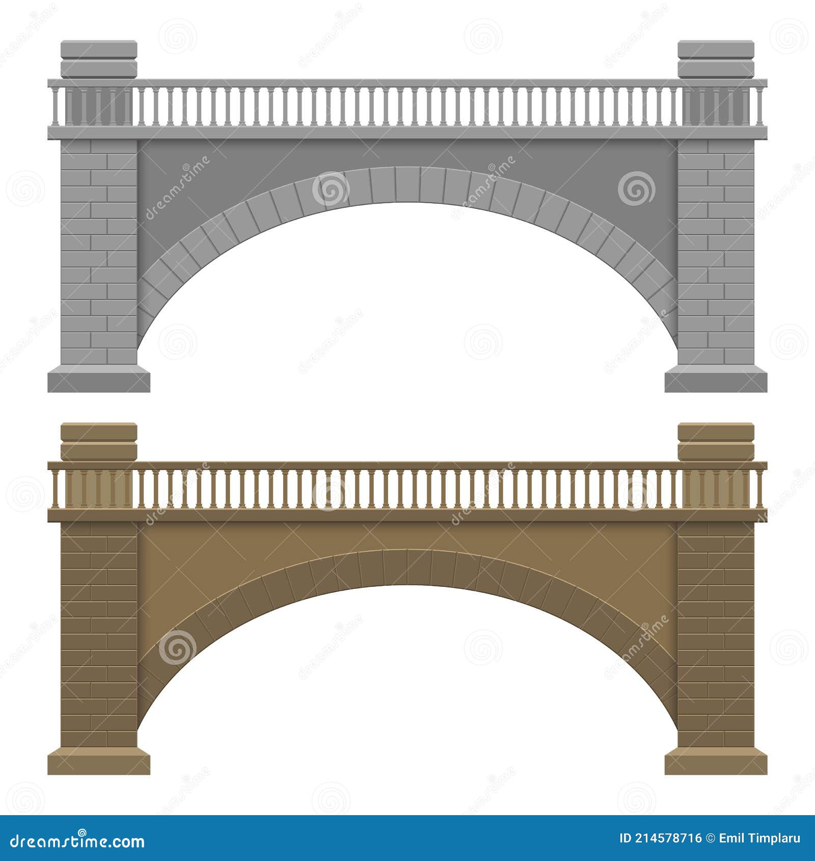 Stone Bridge Vector Design Illustration Isolated on White Background ...