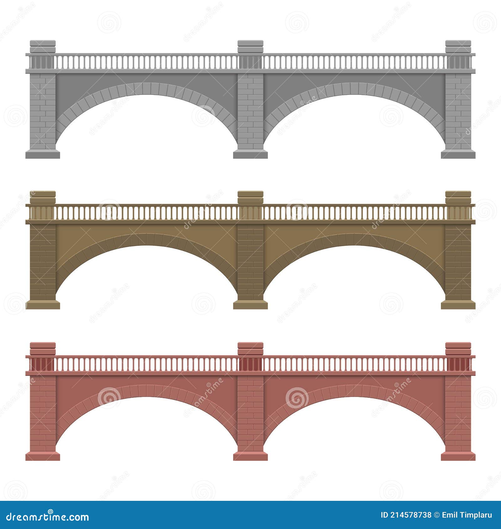 Stone Bridge Vector Design Illustration Isolated on White Background ...