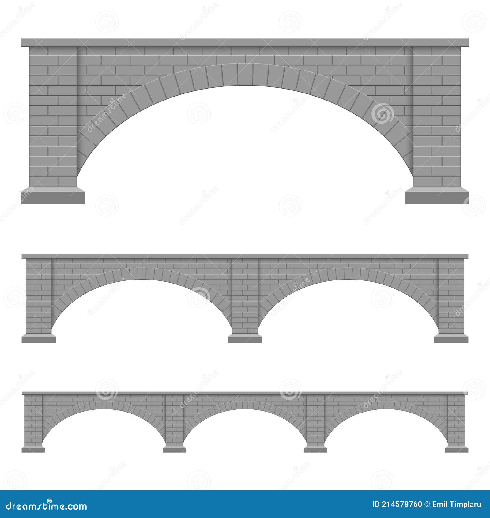 Stone Bridge Vector Design Illustration Isolated on White Background ...