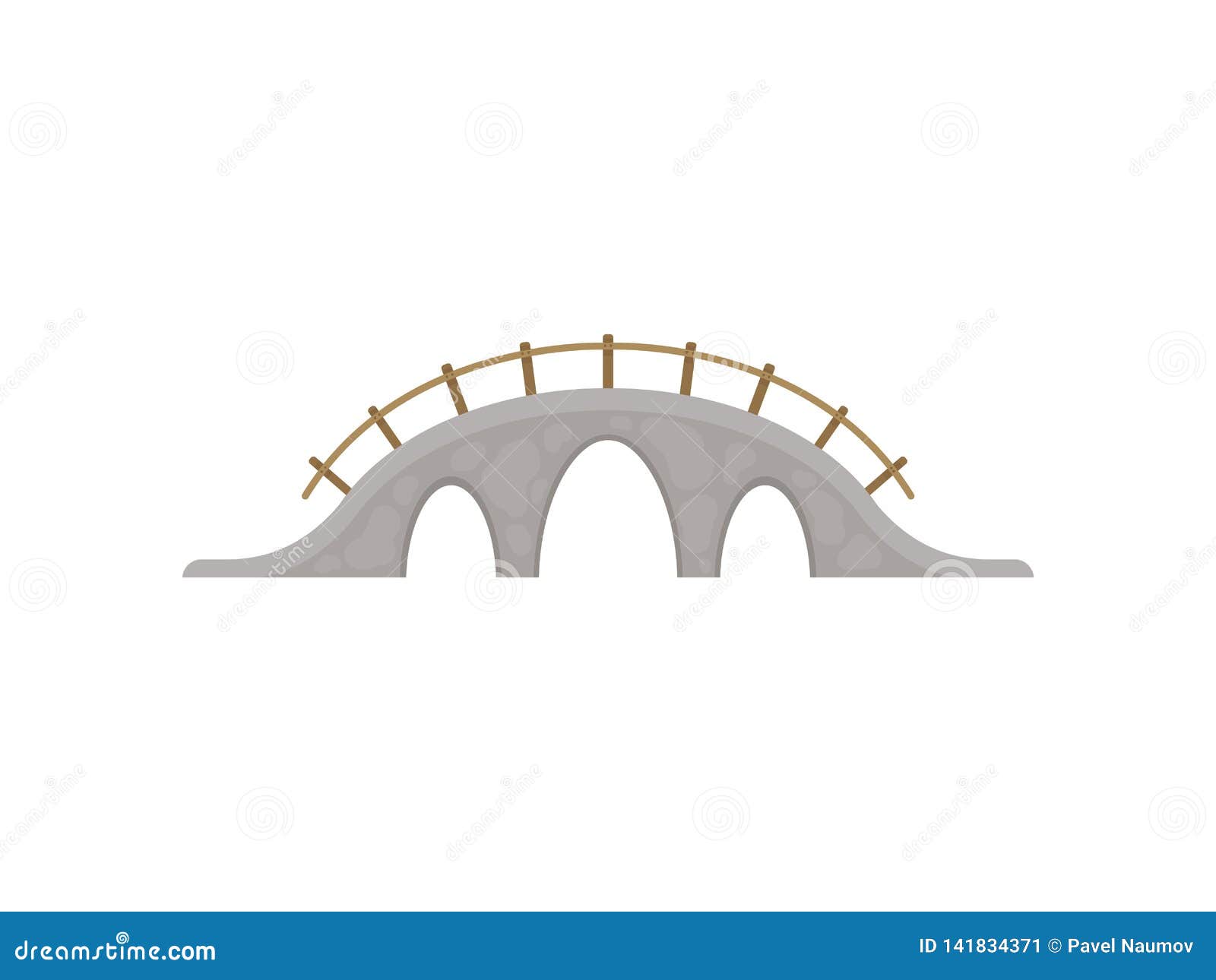 Stone Bridge on White Background. Vector Illustration. Stock Vector ...