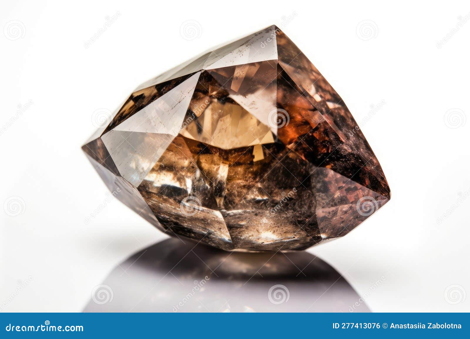 Stone Brown Diamond on White Background. Generative AI Stock ...