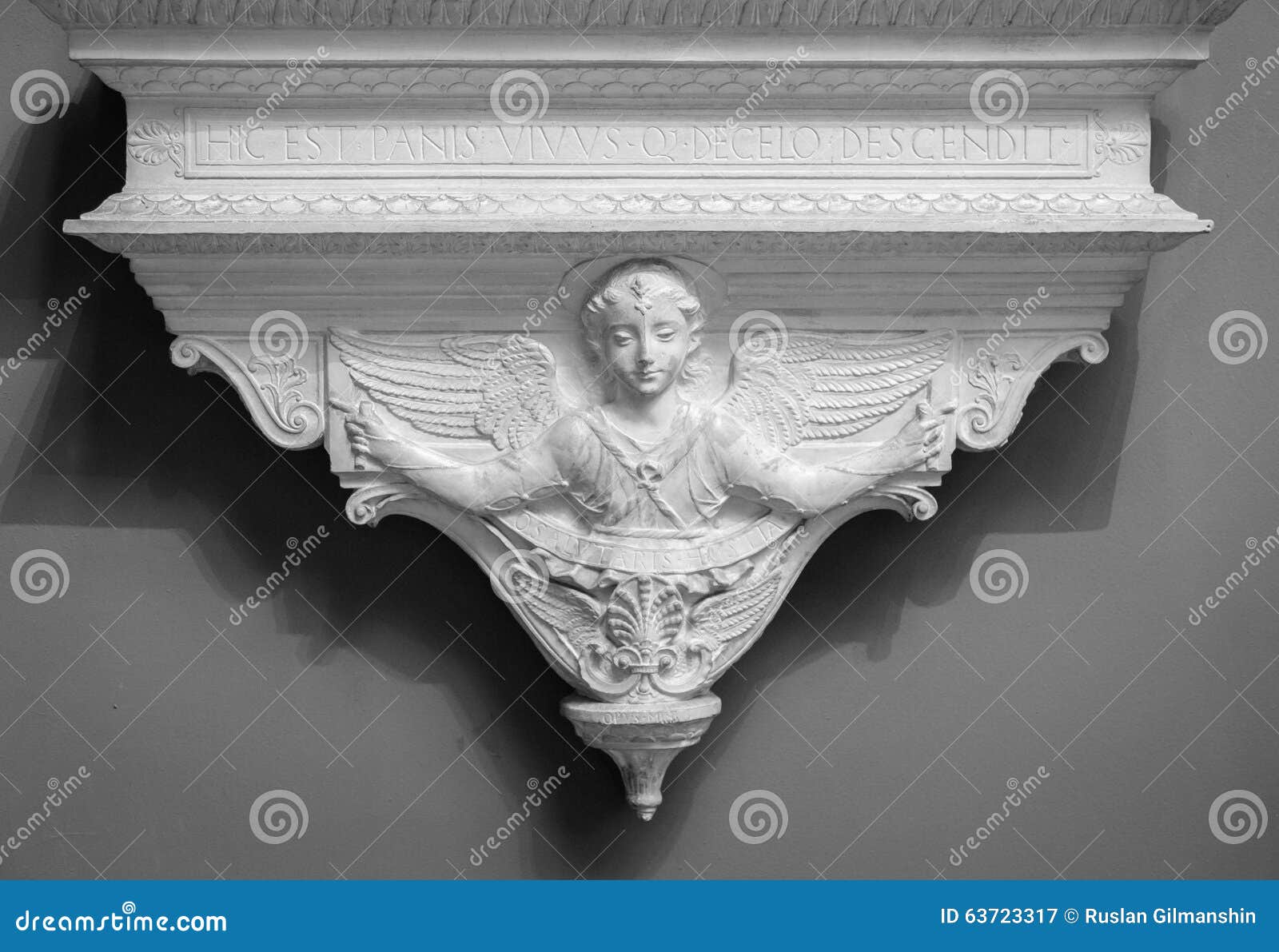 Stone bs-relief of angel stock image. Image of church - 63723317