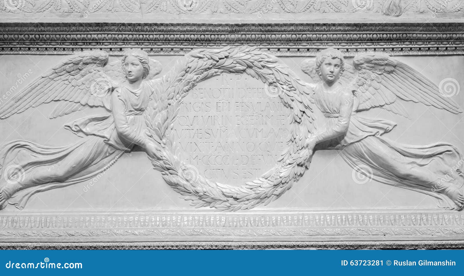 Stone Bs-relief of Two Angels Stock Image - Image of christian, faith ...