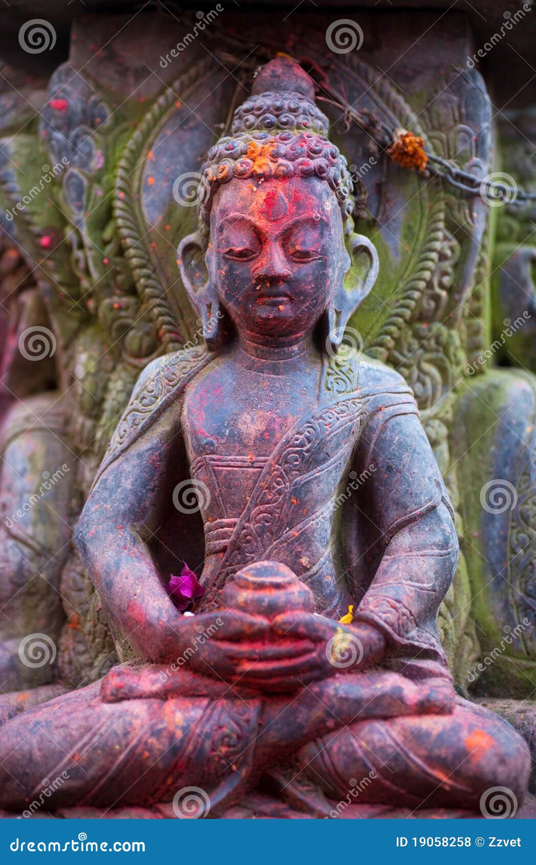 Stone Buddha stock photo. Image of asia, front, indian - 19058258