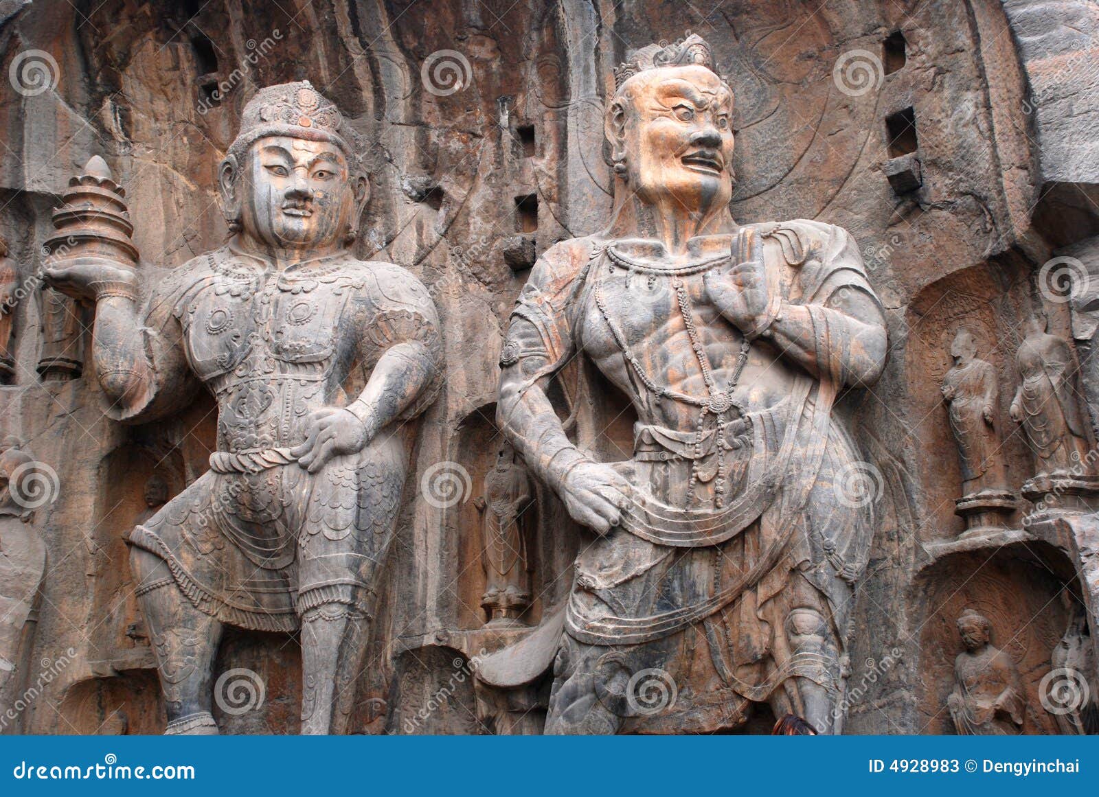 Stone Buddhist Warriors Statues Stock Image - Image of longmen ...