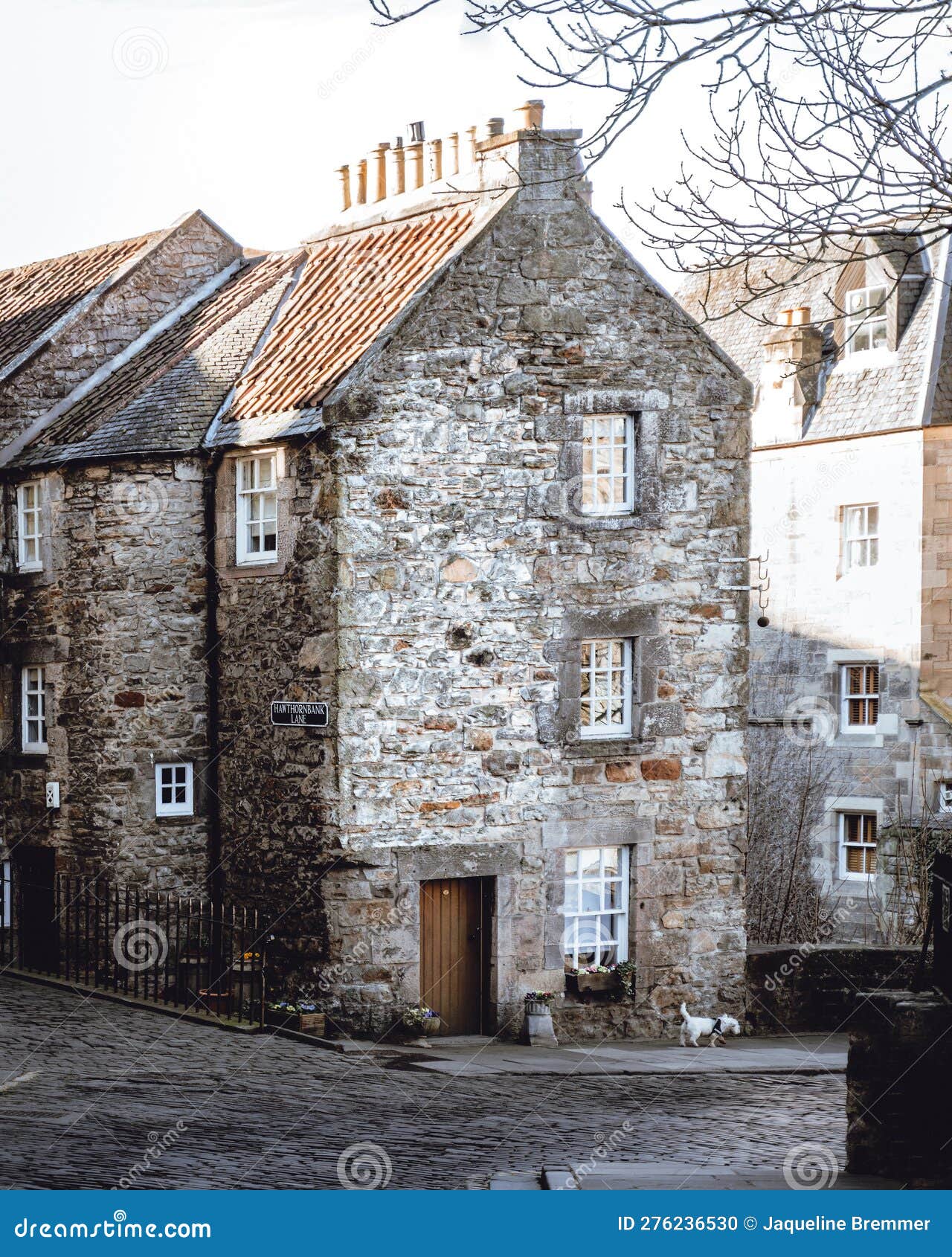 Stone Building in the Dean Village Stock Photo - Image of building ...