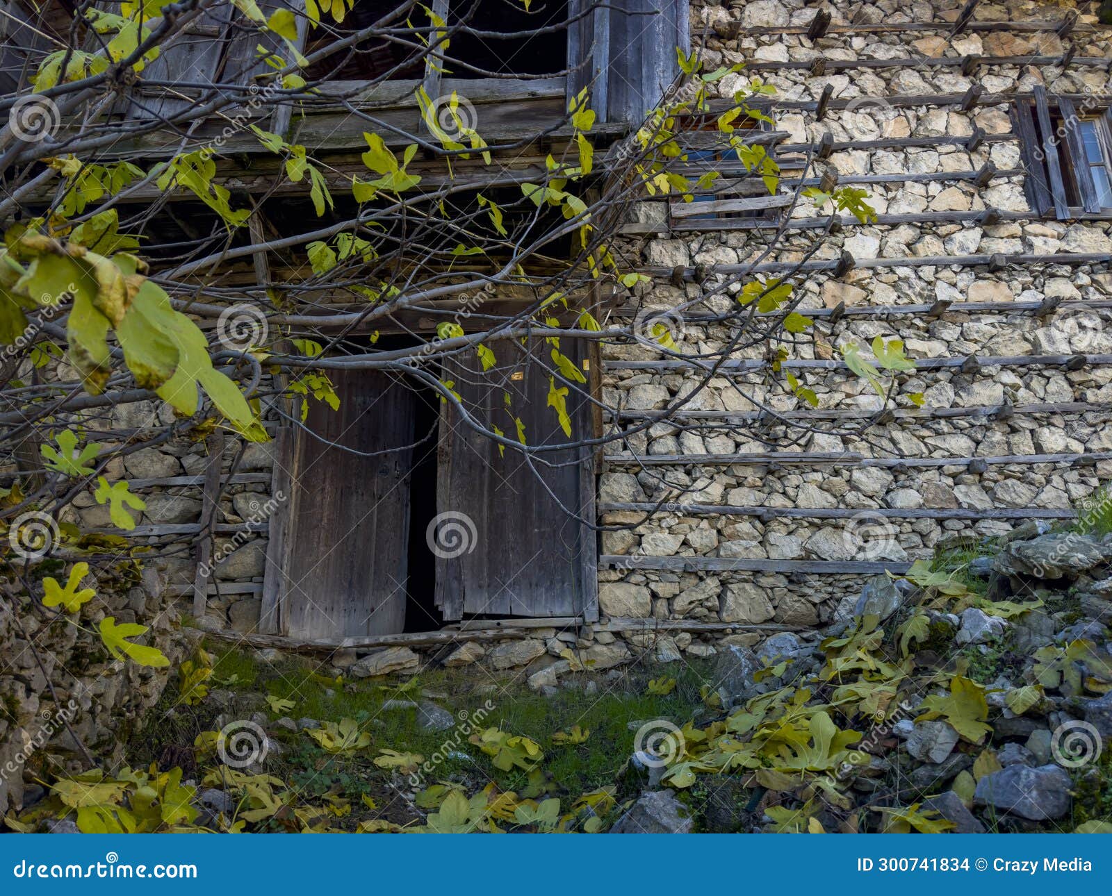 Stone Building that Has Defied the Years and is about To Collapse Stock ...