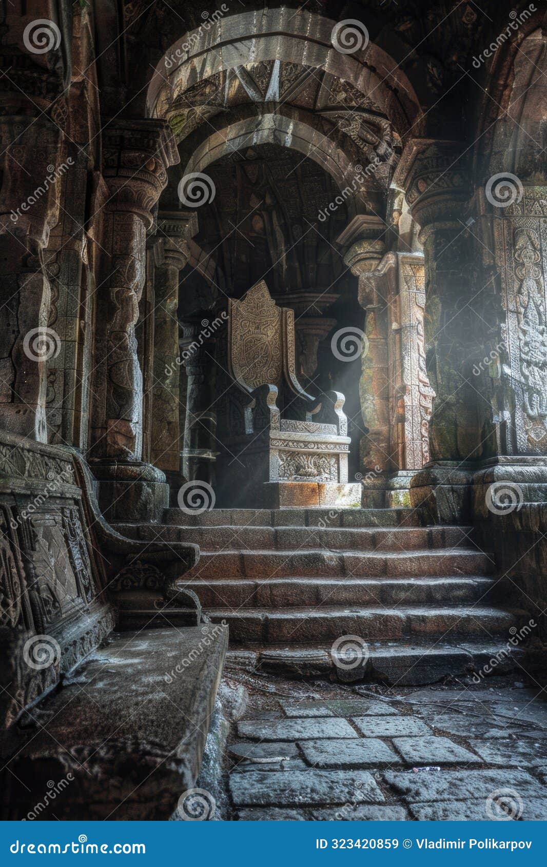 A Stone Building with a Statue in the Middle, Ideal for Use in ...