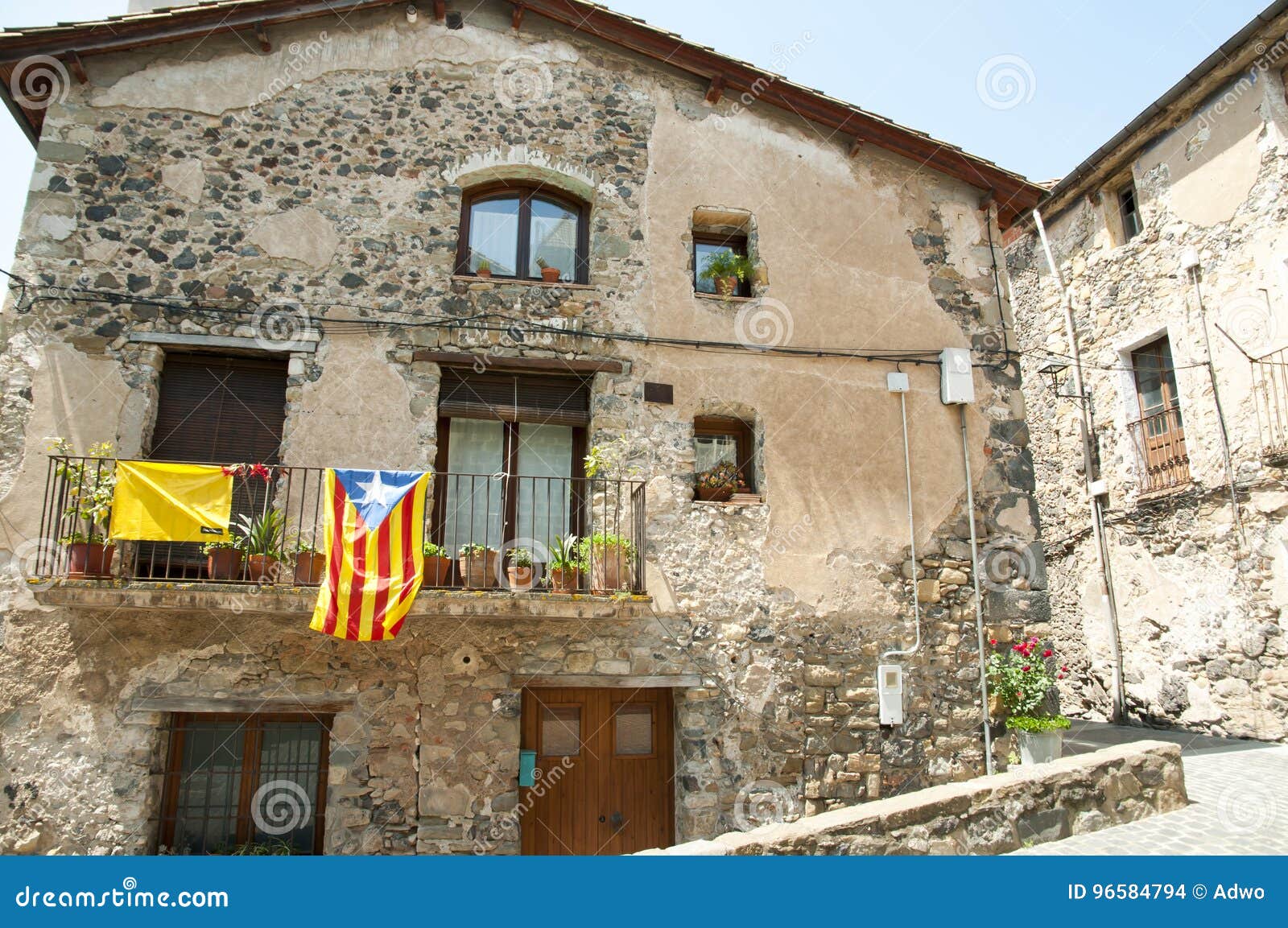 Stone Buildings - Castellfollit De La Roca - Spain Stock Photo - Image ...