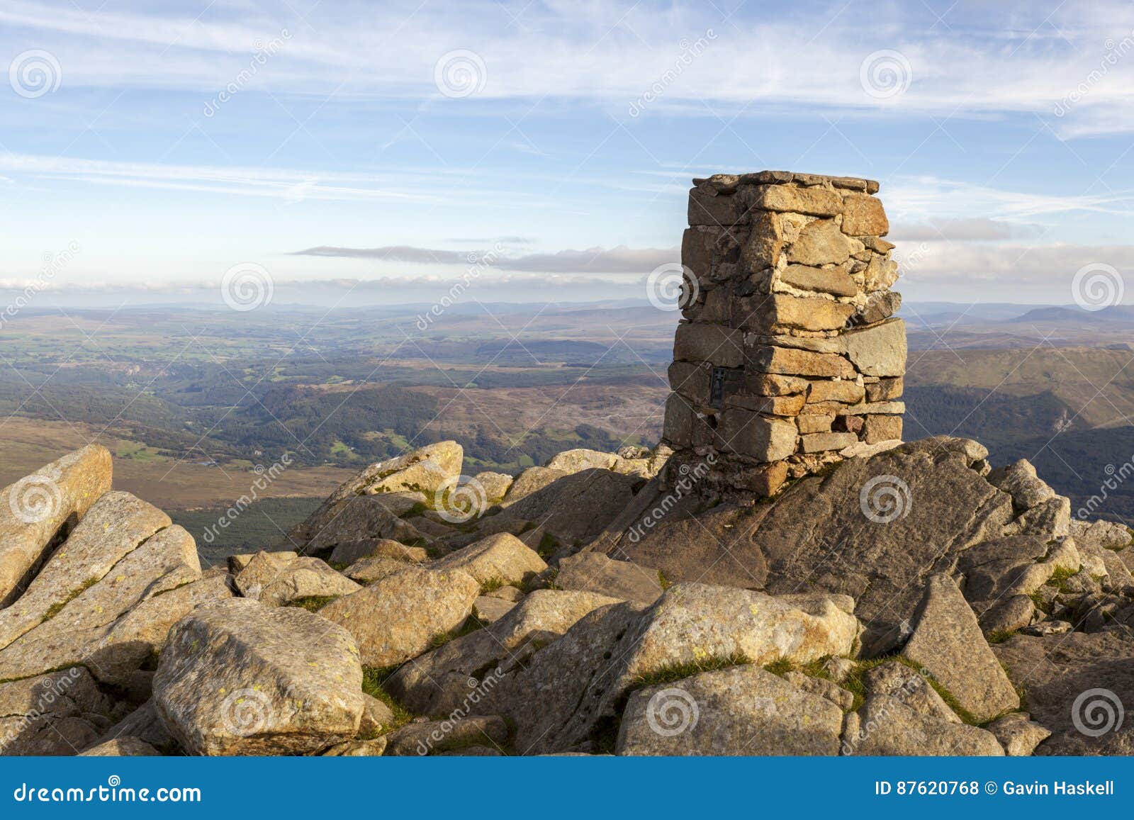 Stone built Trig Point stock photo. Image of europe, great - 87620768
