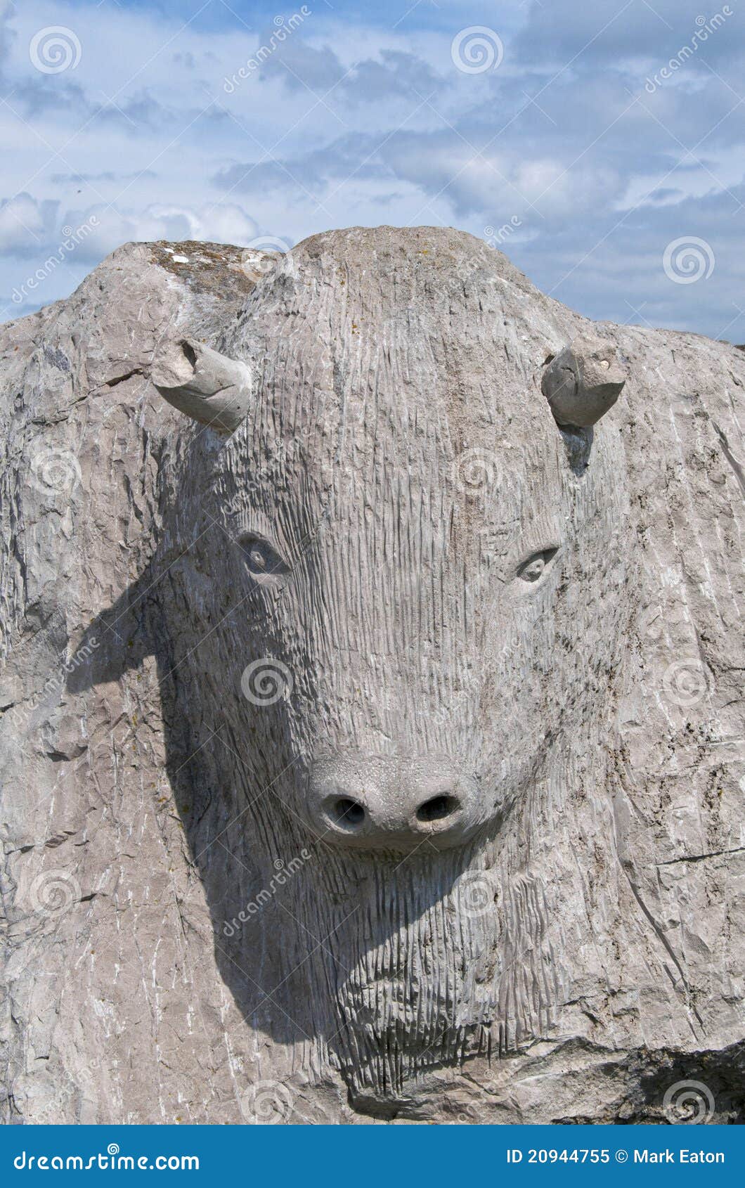 Stone Bull stock image. Image of charge, blue, attack - 20944755