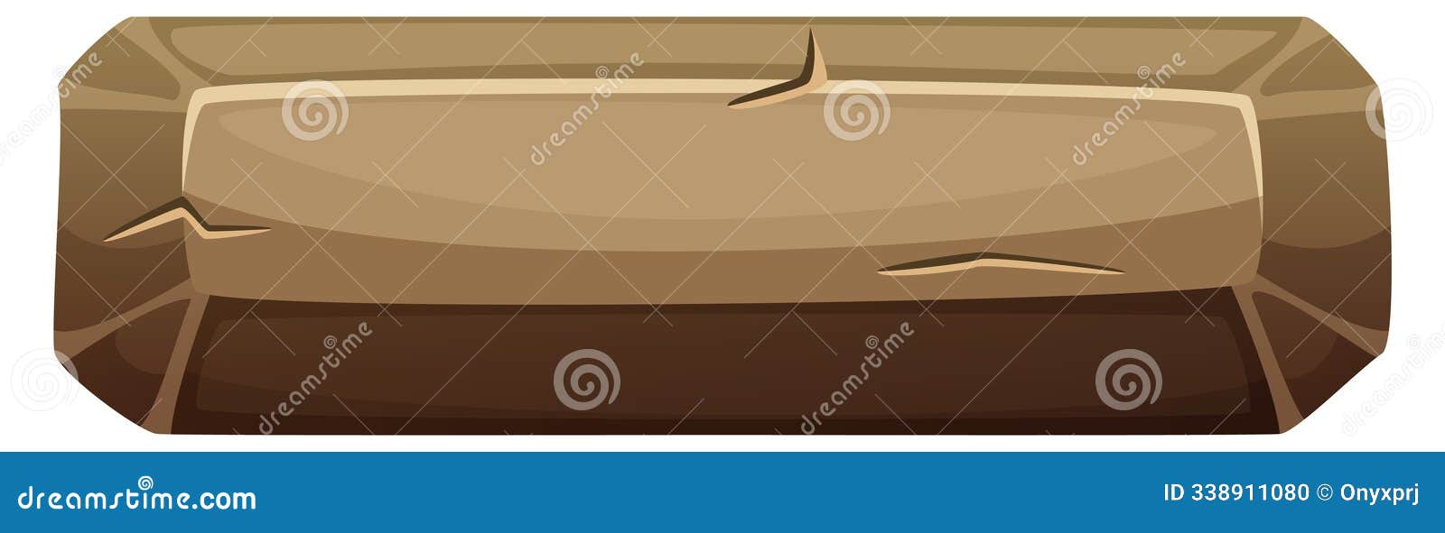 Stone Button for Game Interface. Cartoon Interface Element Stock Vector ...