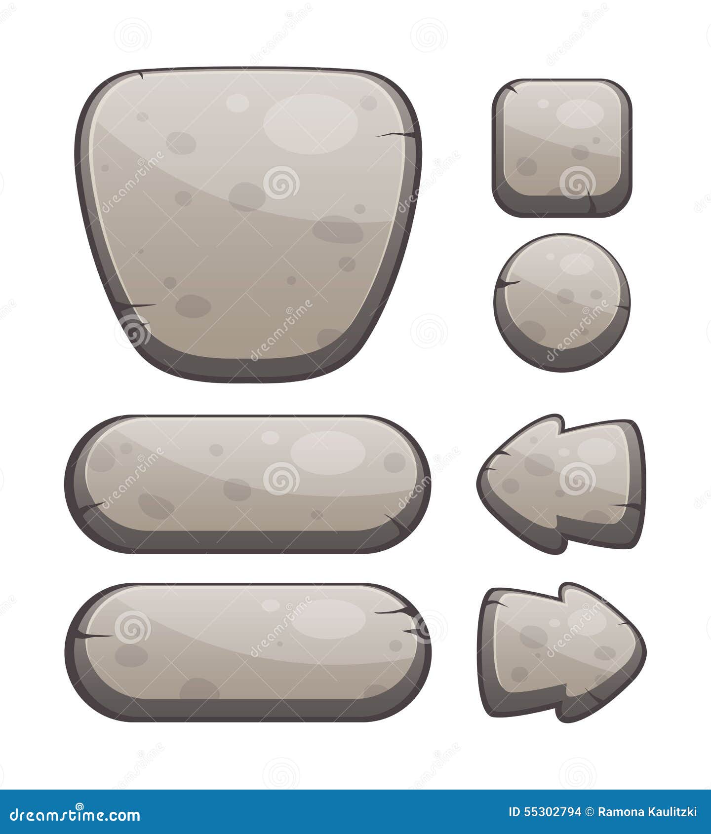 Stone Buttons for Web or Game Design Stock Illustration - Illustration ...