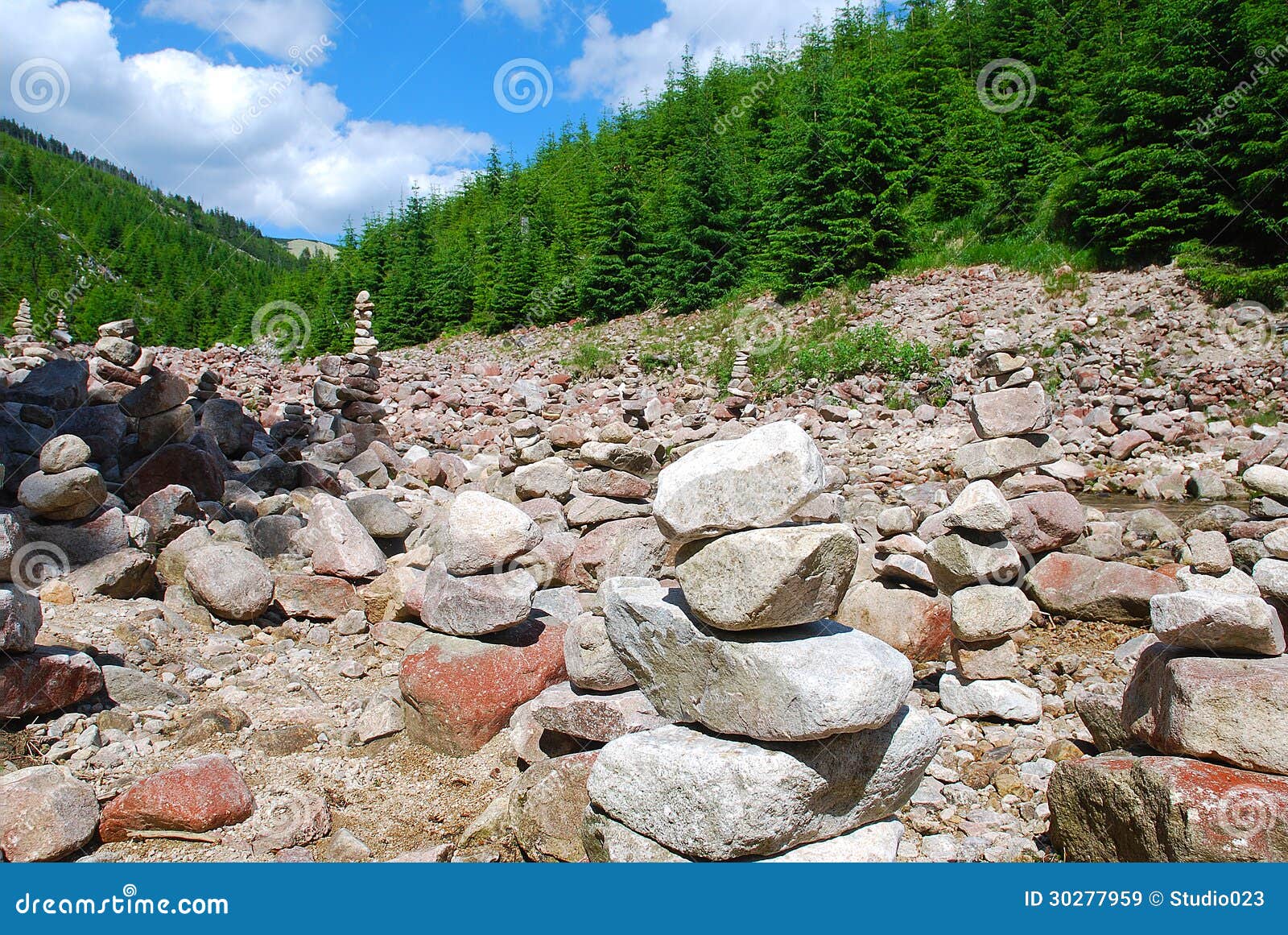 Stone cairns stock image. Image of green, tourism, stones - 30277959