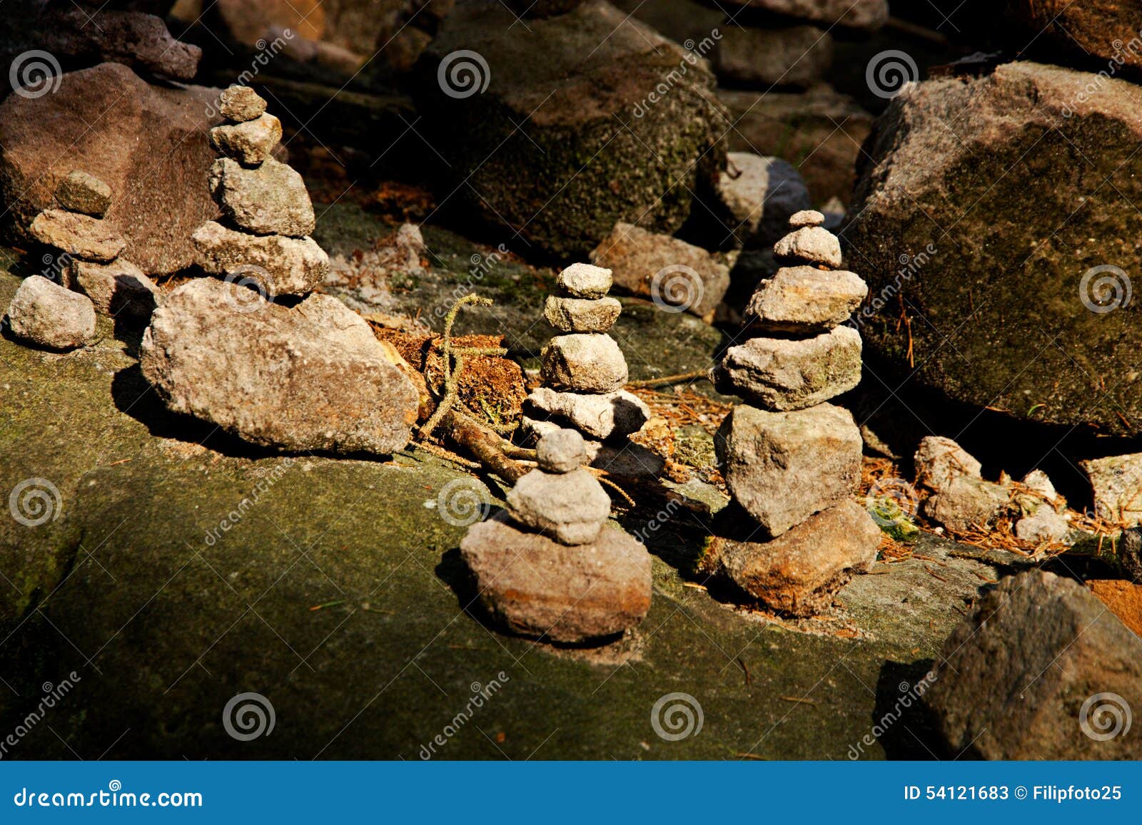 Stone cairn stock image. Image of blurry, green, environment - 54121683
