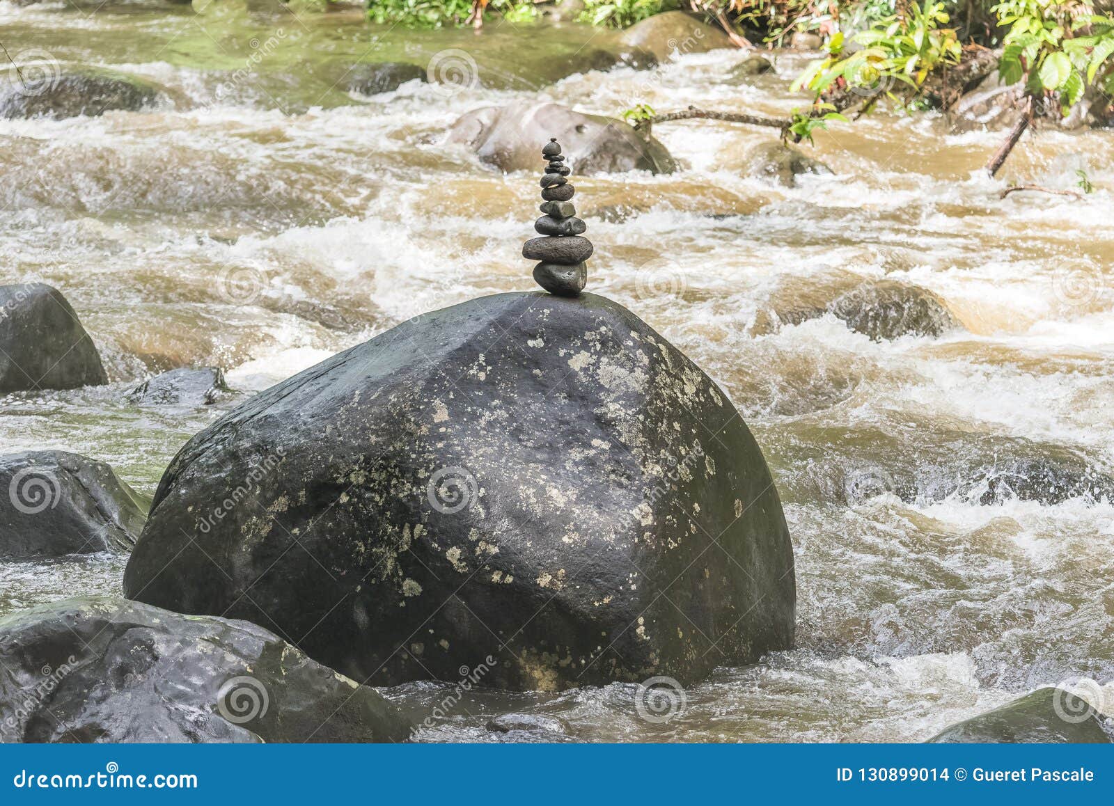 Stone cairn stock photo. Image of rock, natural, forest - 130899014