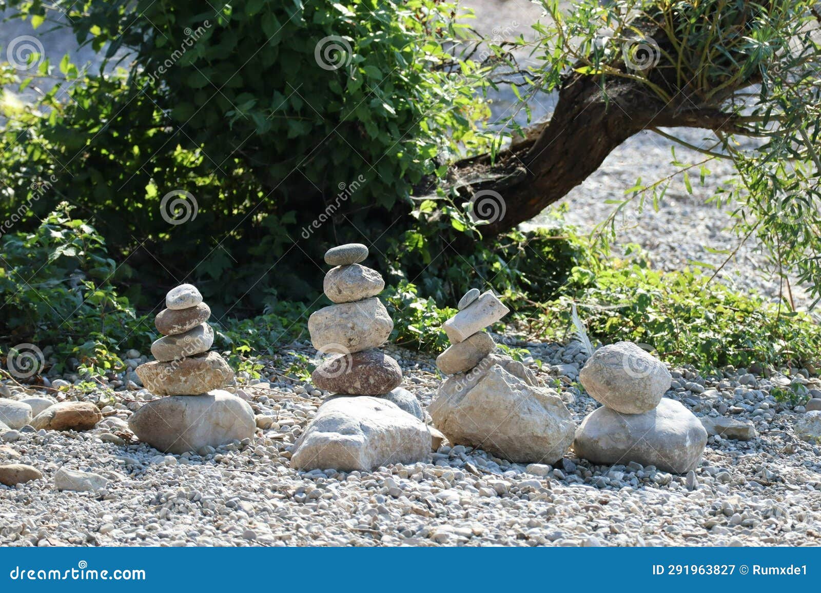 Stone cairns on the Beach stock image. Image of cairns - 291963827