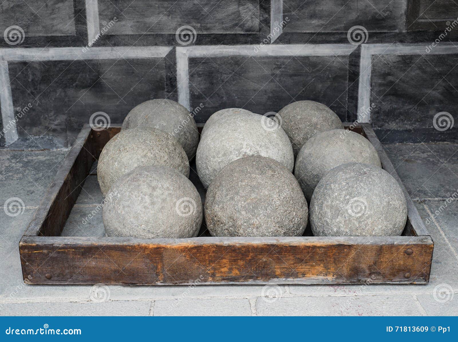 Stone Cannon Ball Heap Group Stock Image - Image of shell, arranged ...