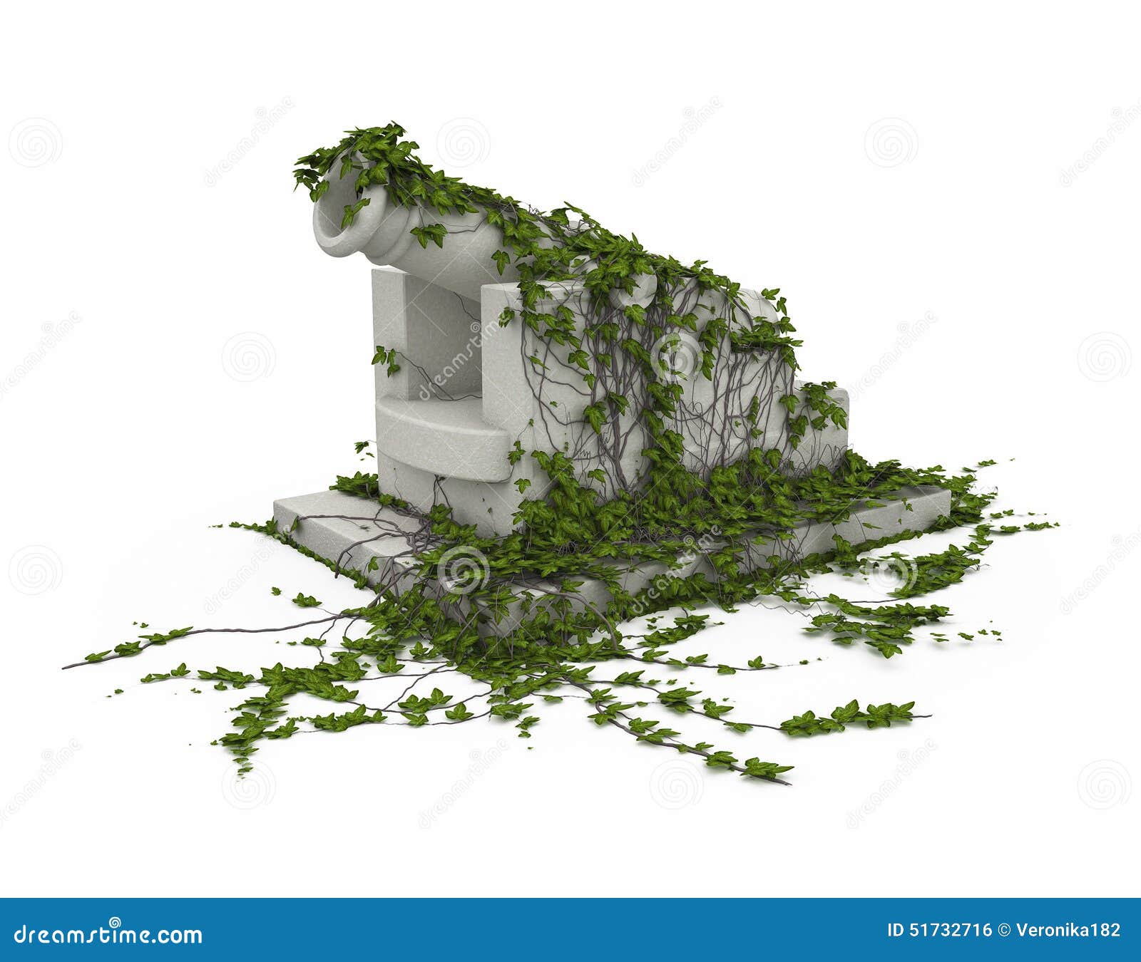 Stone cannon stock illustration. Illustration of rock - 51732716